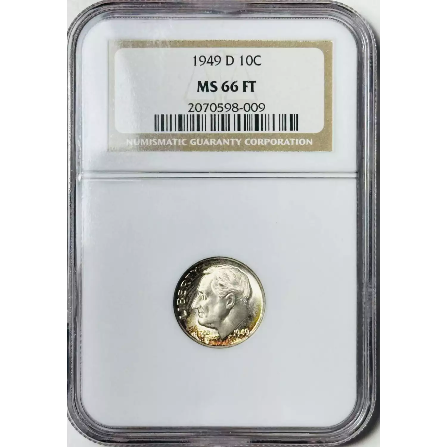 1949-D Dimes Roosevelt NGC MS-66 FT - Bob Paul Rare Coins