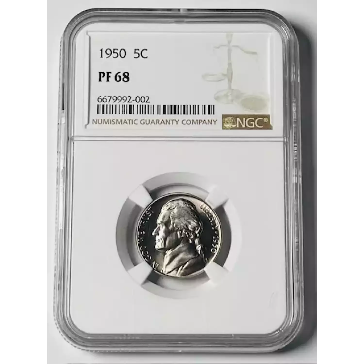1950 Nickel Jefferson NGC PF-68 - Bob Paul Rare Coins