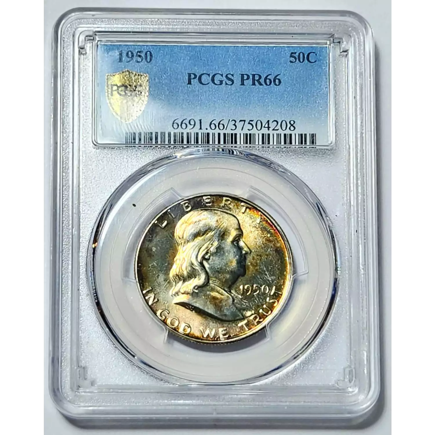 1950 Franklin Half Dollar PCGS PR-66 - ORIGINAL COLORS - Bob Paul Rare Coins