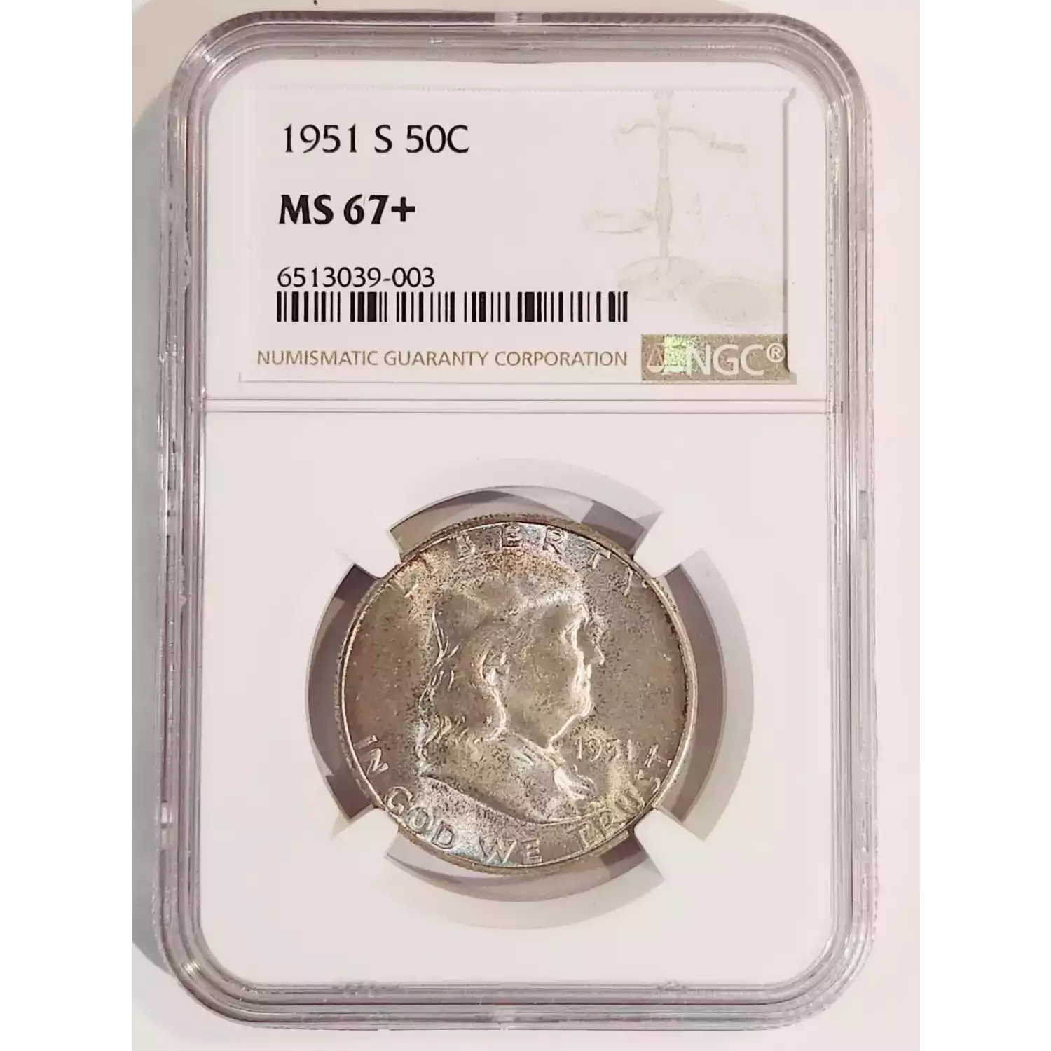 1951-S Franklin Half Dollar NGC MS-67+ - Bob Paul Rare Coins