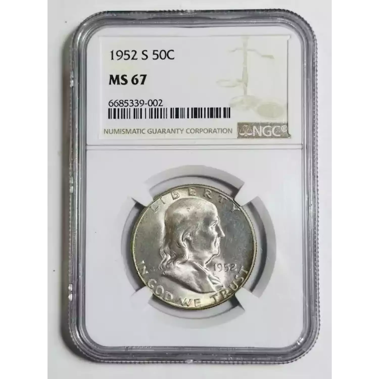 1952-S Franklin Half Dollar NGC MS-67 - Bob Paul Rare Coins
