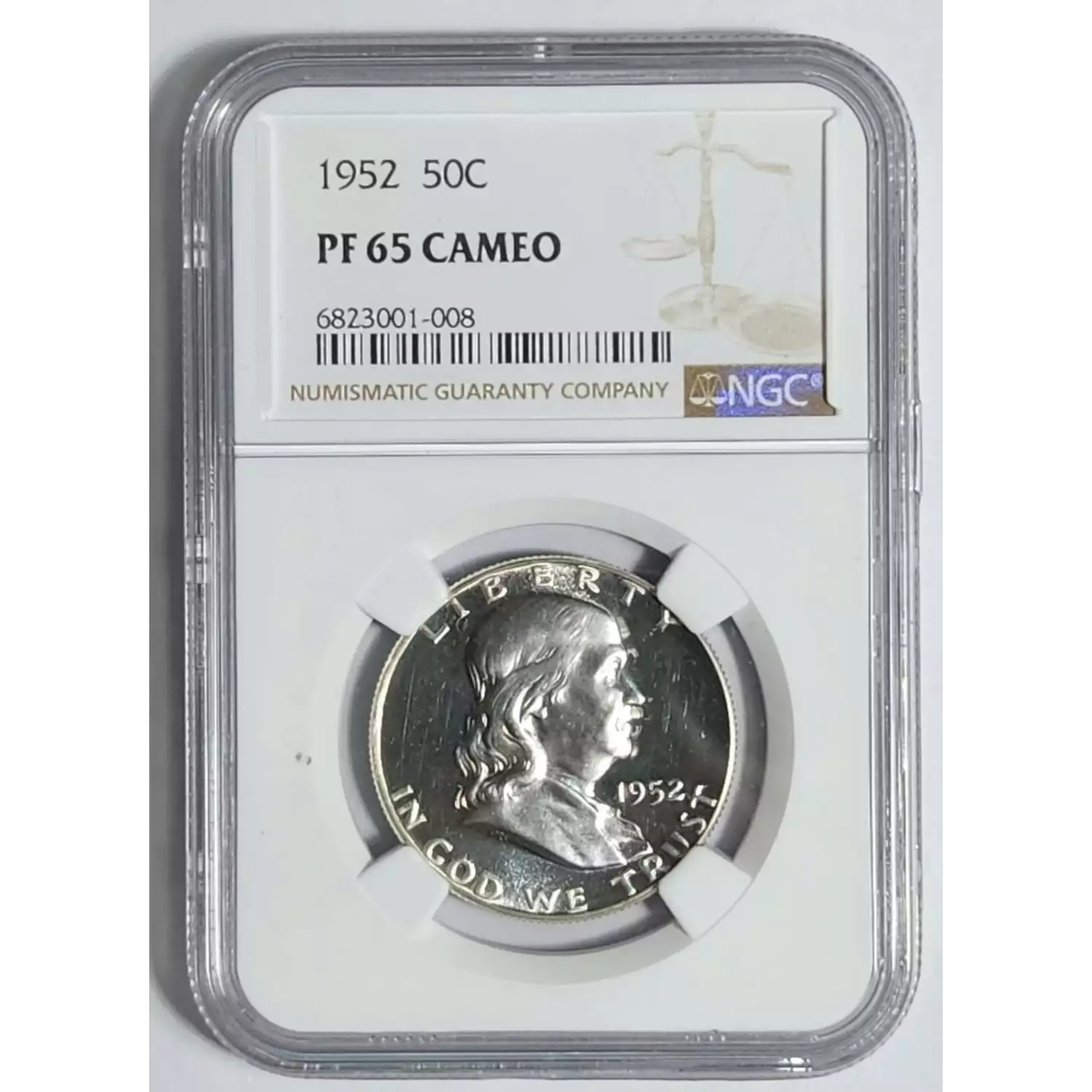 1952 Franklin Half Dollar NGC PF-65 CAMEO - Bob Paul Rare Coins