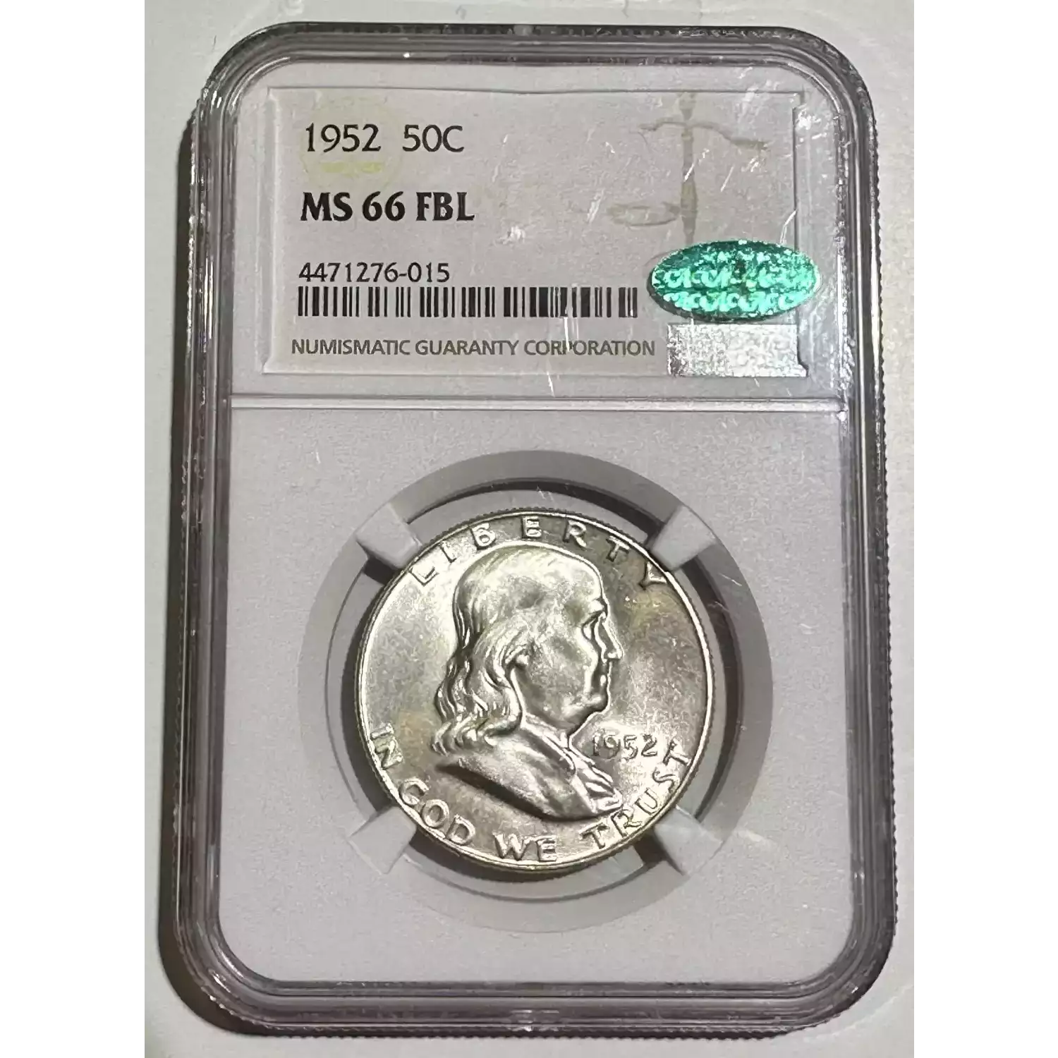 1952 Franklin Half Dollar NGC MS-66 FBL CAC - Bob Paul Rare Coins