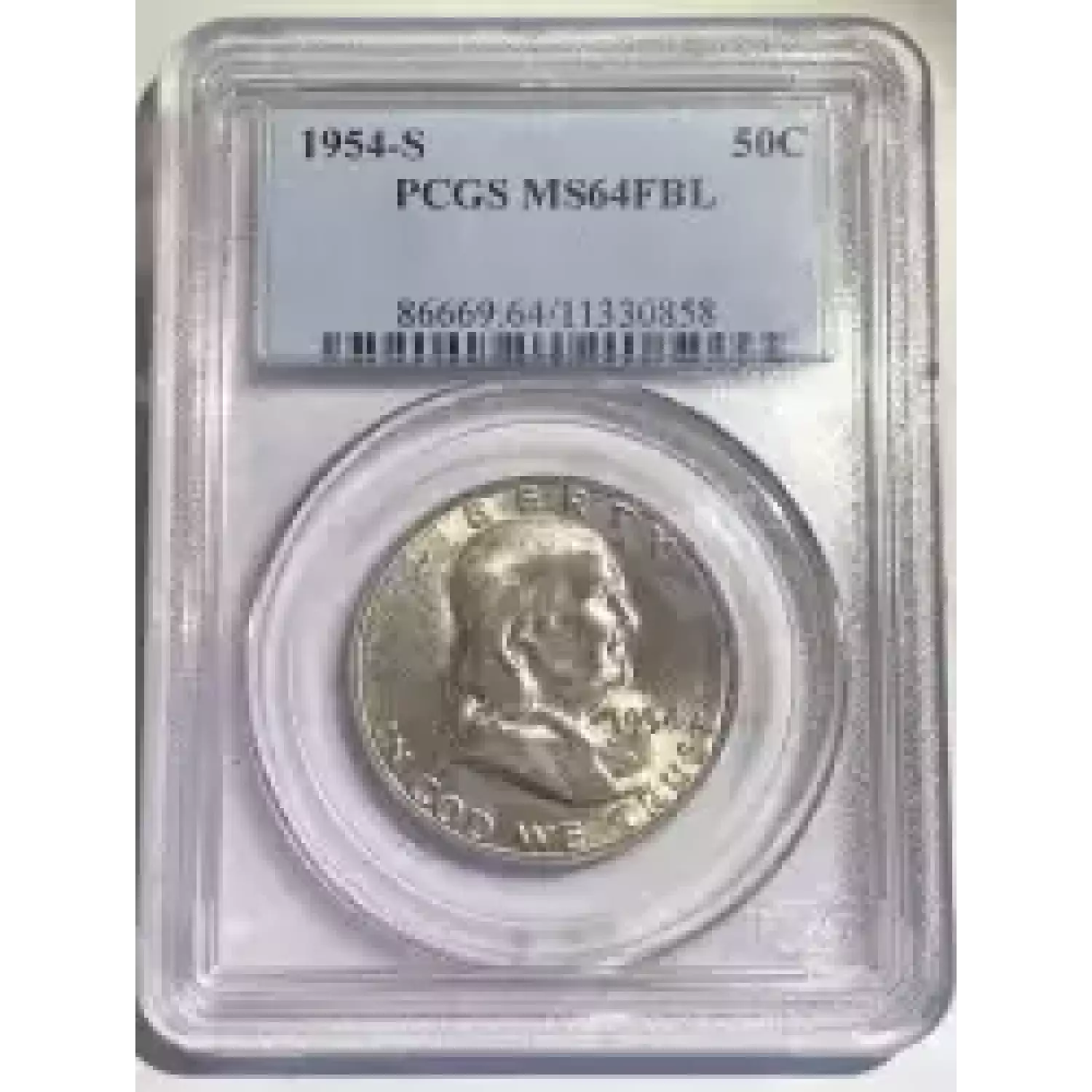 1954-S Franklin Half Dollar PCGS MS-64 FBL - Bob Paul Rare Coins