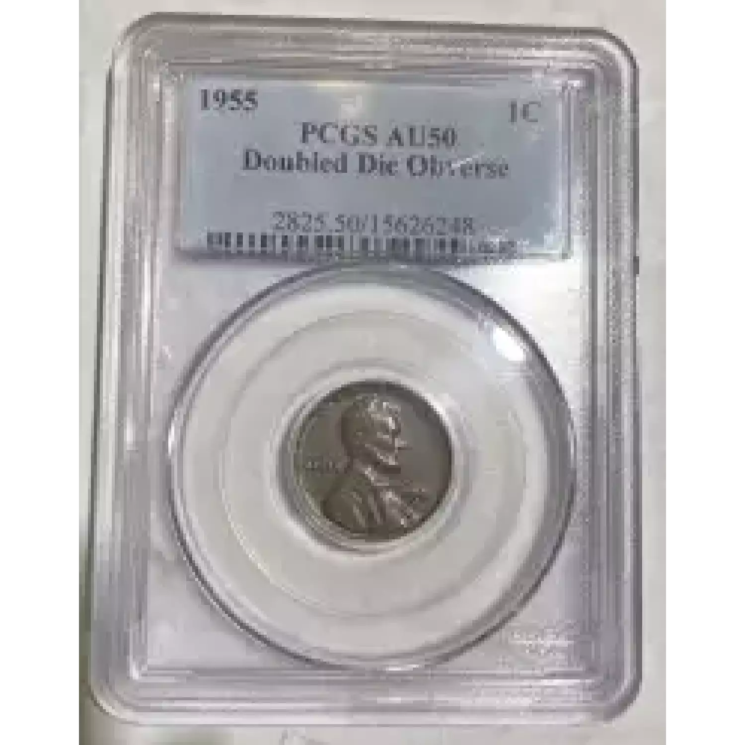 1955 Small Cents Lincoln, Wheat Ears Reverse PCGS AU-50 BN Doubled Die Obverse - Bob Paul Rare Coins