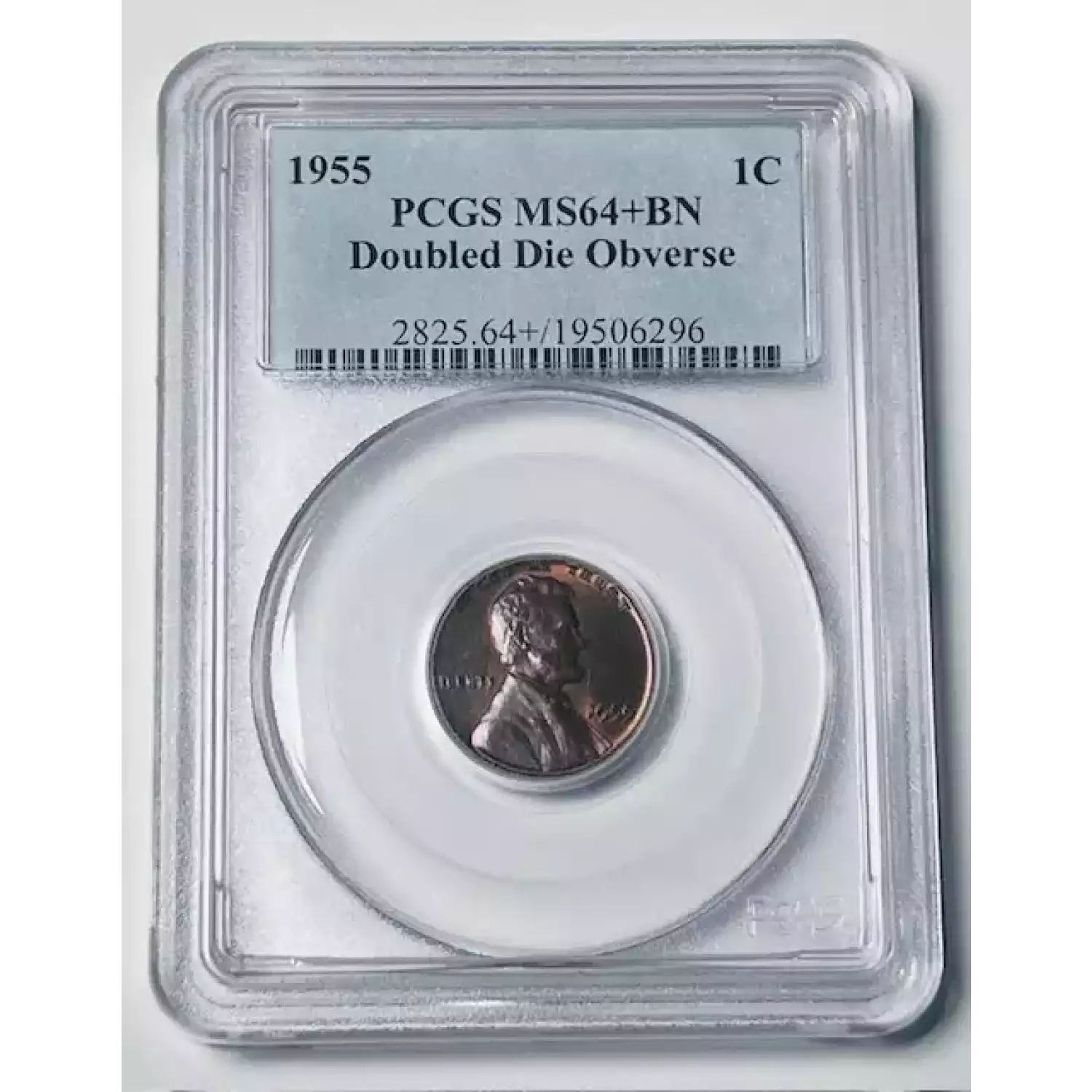 1955 Small Cents Lincoln, Wheat Ears Reverse PCGS MS-64+ BN Doubled Die Obverse- Premium Quality ...