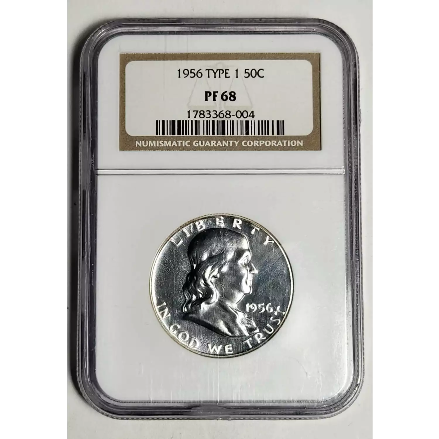 1956 Franklin Half Dollar NGC PF-68 - TYPE 1 - Bob Paul Rare Coins