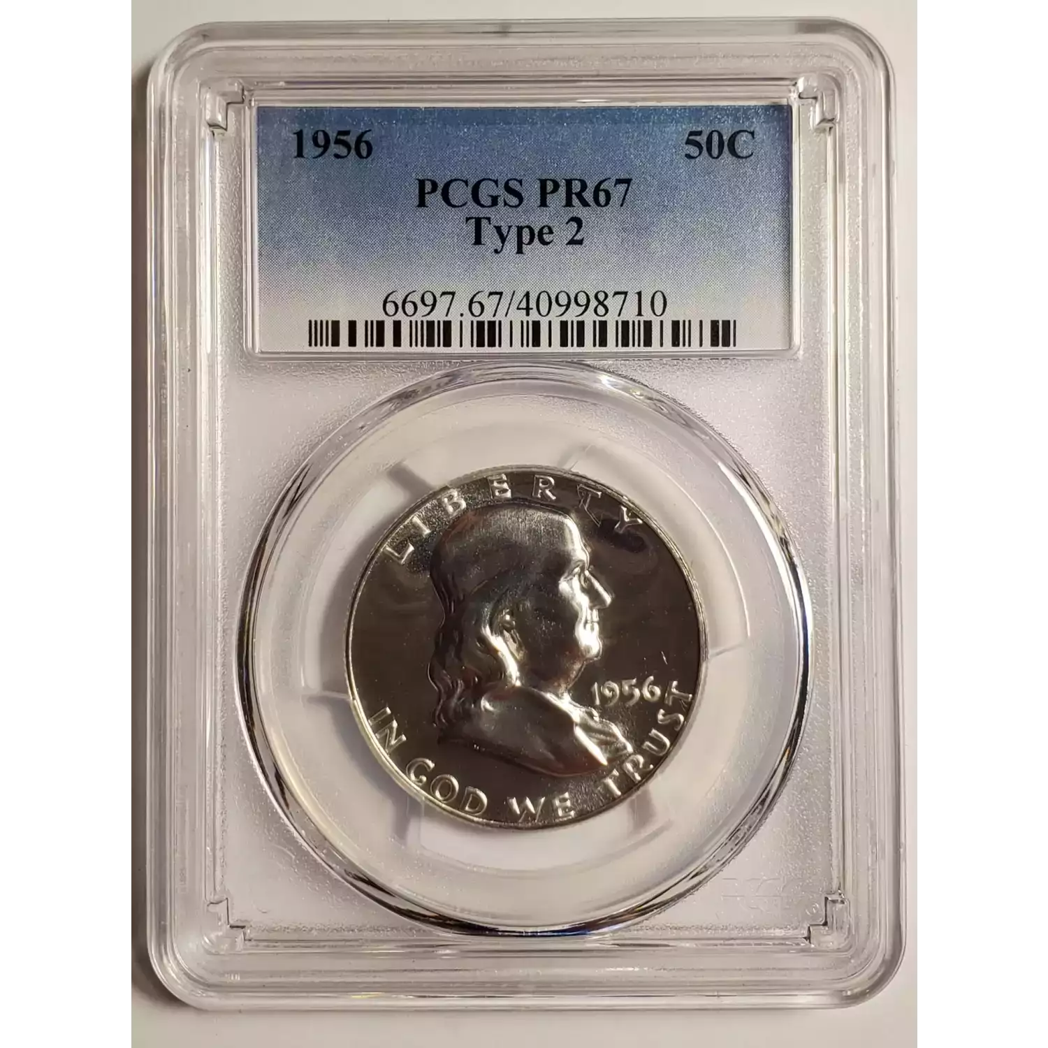 1956 Franklin Half Dollar PCGS PR-67 Type 2 - Bob Paul Rare Coins