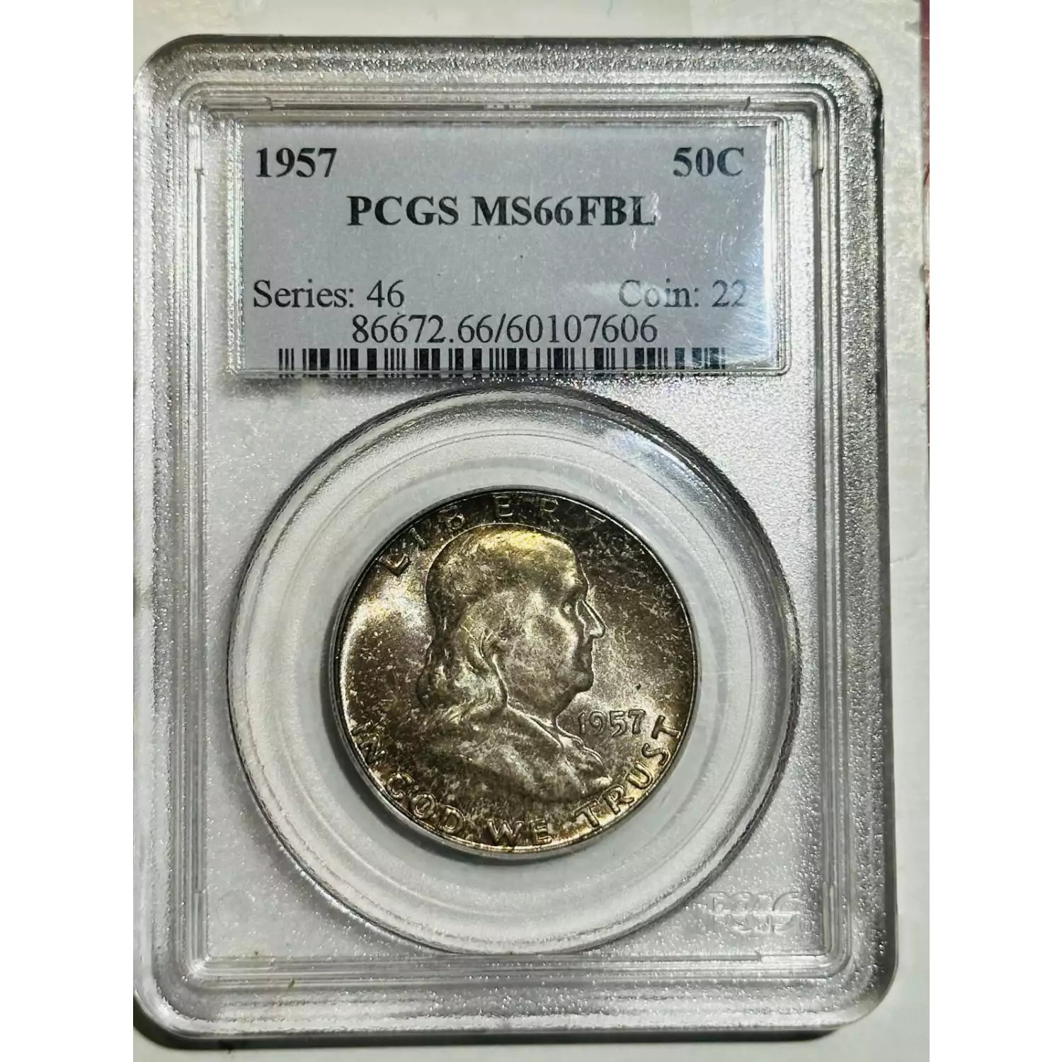 1957 Franklin Half Dollar PCGS MS-66 FBL - Bob Paul Rare Coins
