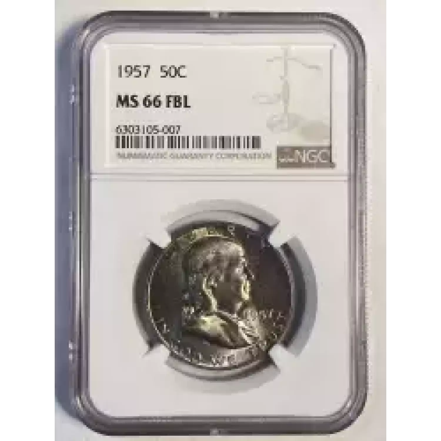 1957 Franklin Half Dollar NGC MS-66 FBL - Bob Paul Rare Coins