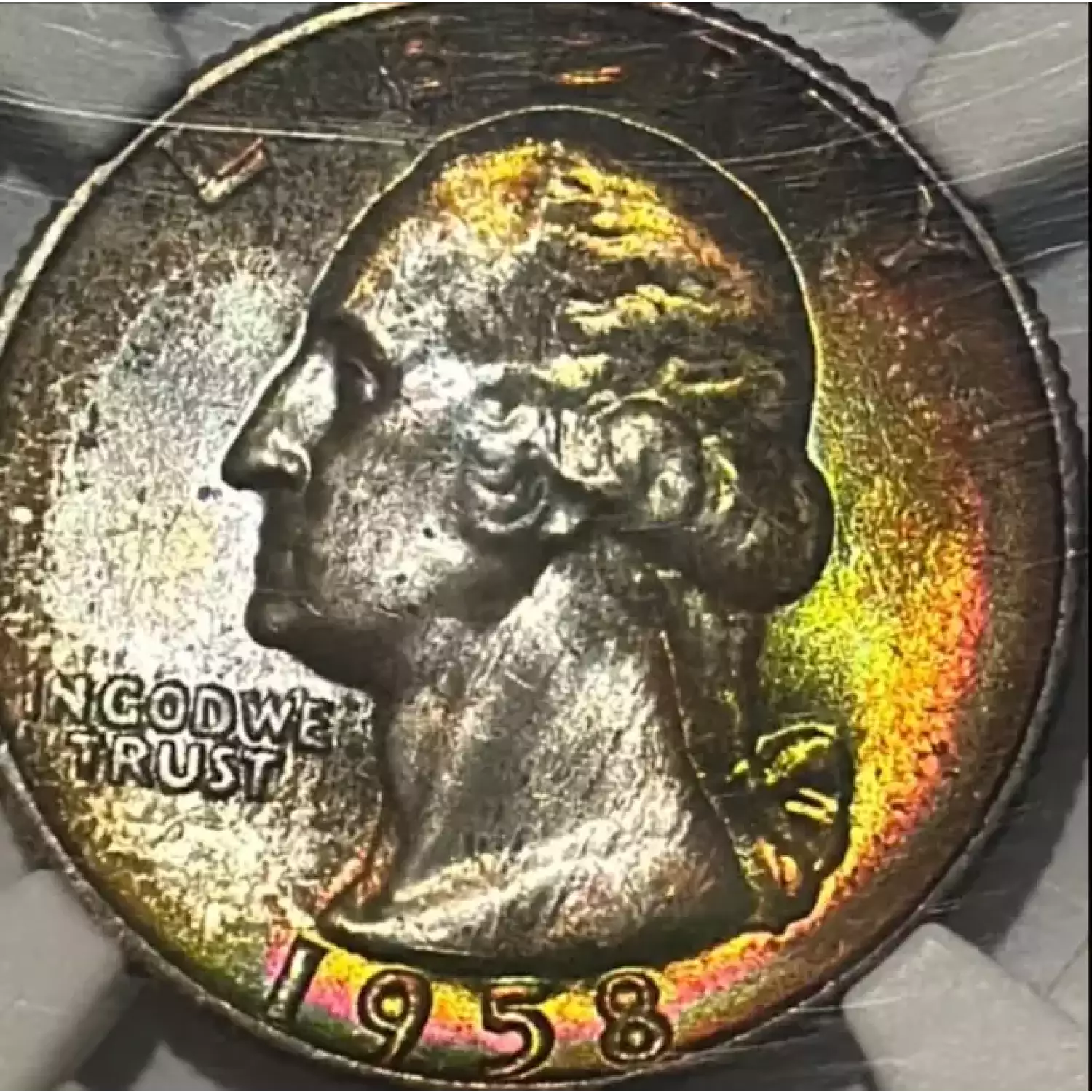 1958-D Washington Quarter NGC MS-67+* Amazing Rainbow Toning! - Bob ...