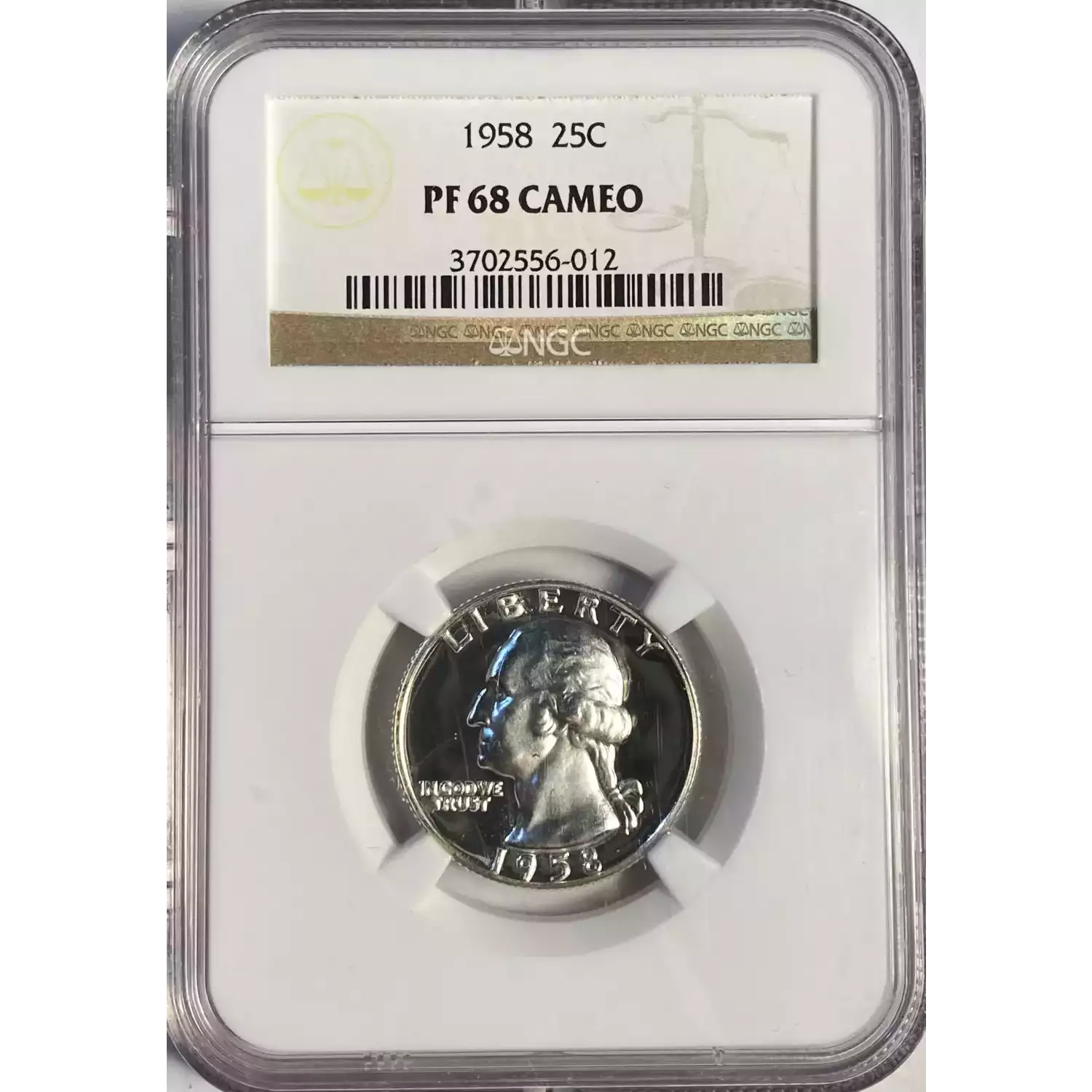 1958 Washington Quarter NGC PF-68 CAMEO - Bob Paul Rare Coins