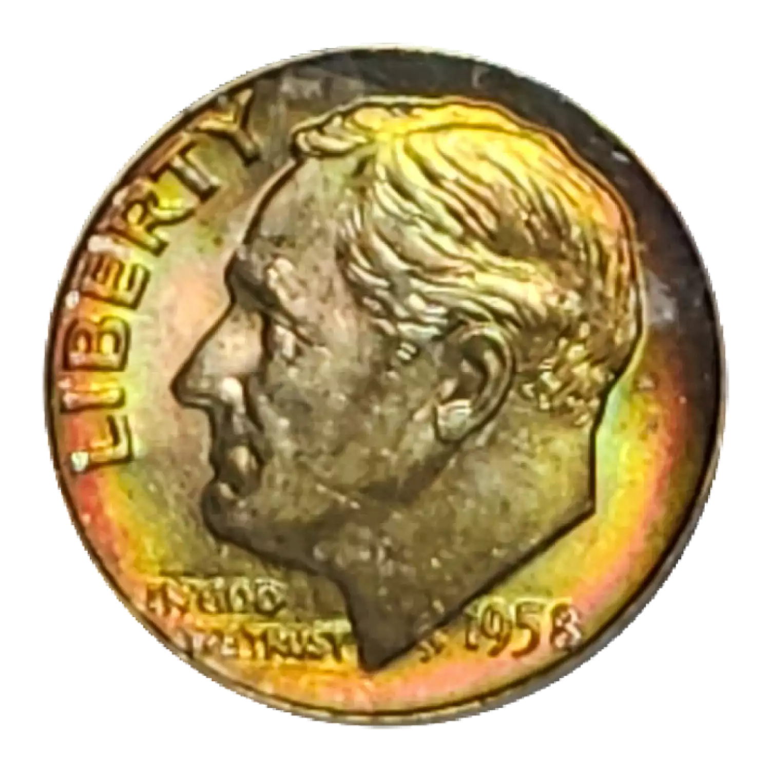1958-D Dimes Roosevelt PCGS MS-66 - MONSTER COLOR - Bob Paul Rare Coins