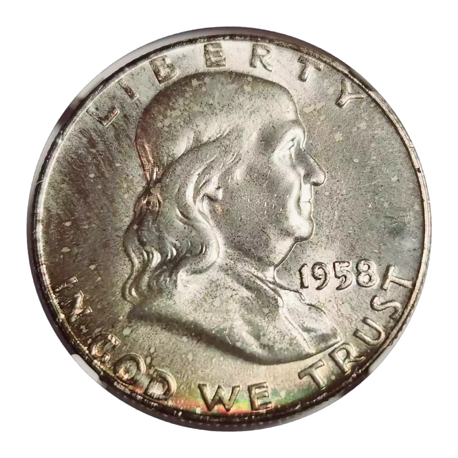 1958-D Franklin Half Dollar NGC MS-66 FBL - NICE COLOR! - Bob Paul Rare Coins