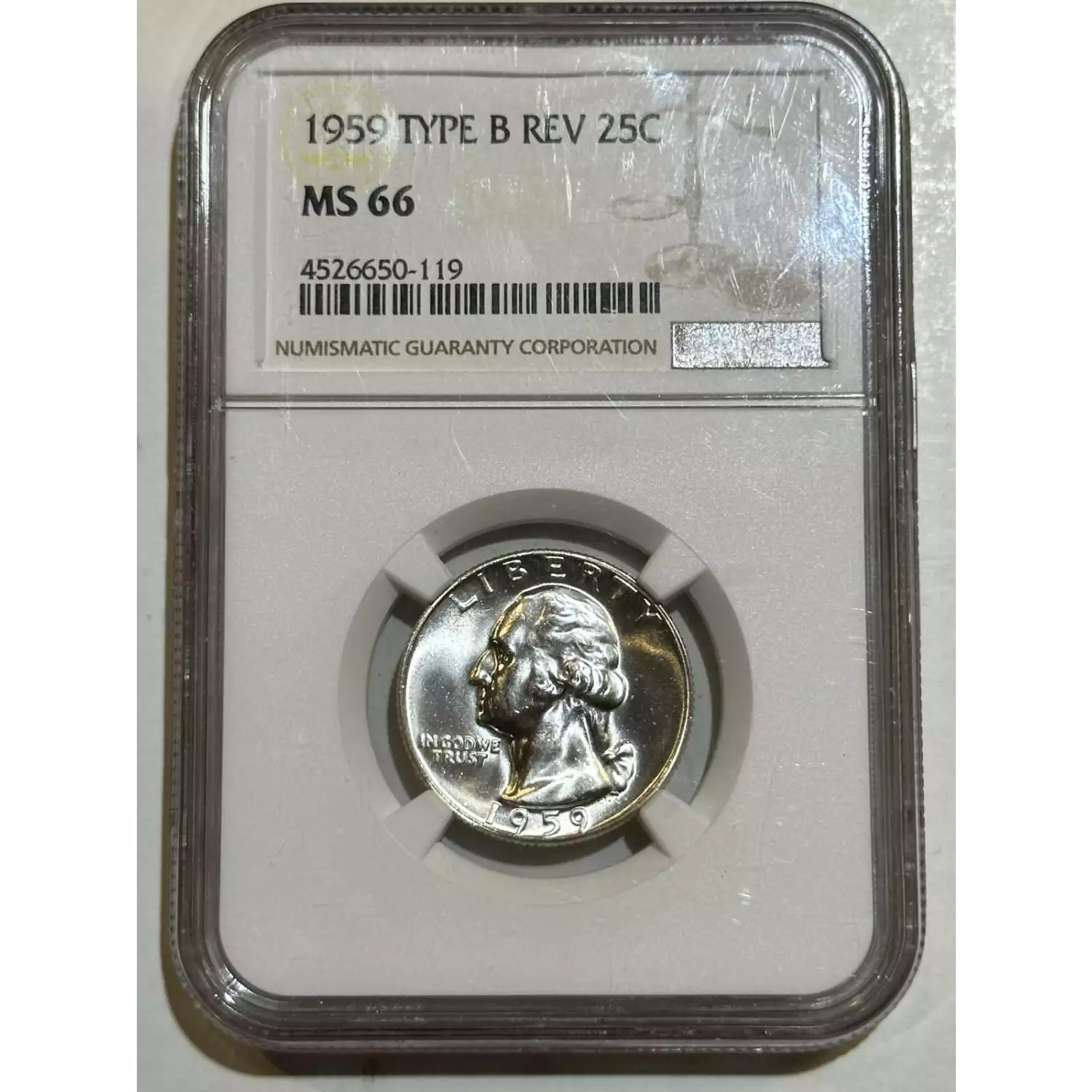 1959 Washington Quarter NGC MS-66 TYPE B REVERSE - Bob Paul Rare Coins