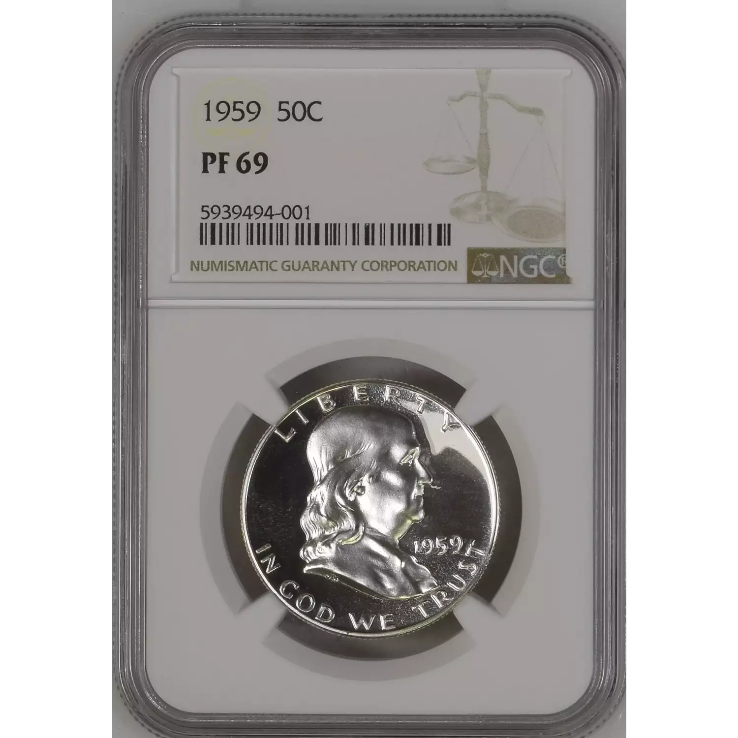 1959 Franklin Half Dollar NGC PF-69 - Bob Paul Rare Coins