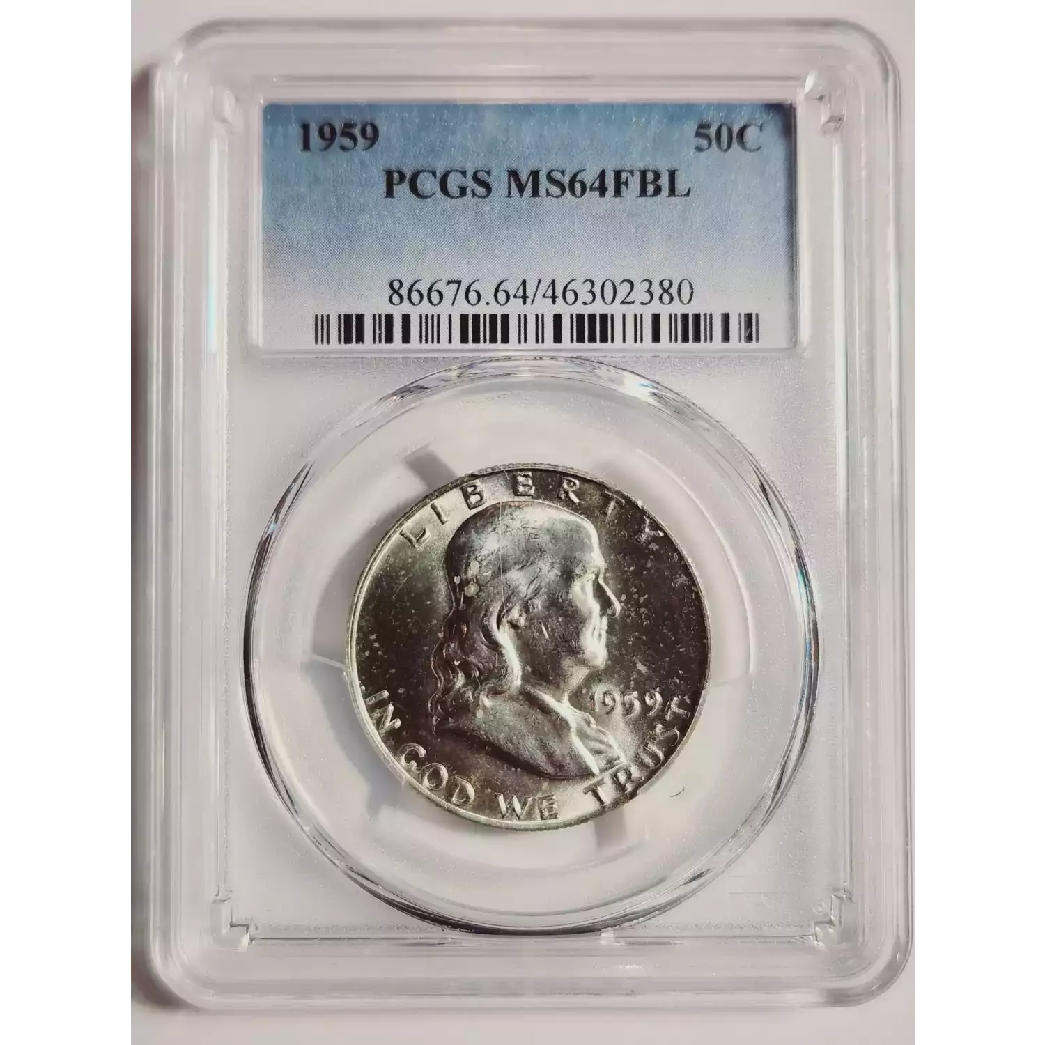 1959 Franklin Half Dollar PCGS MS-64 FBL - Bob Paul Rare Coins
