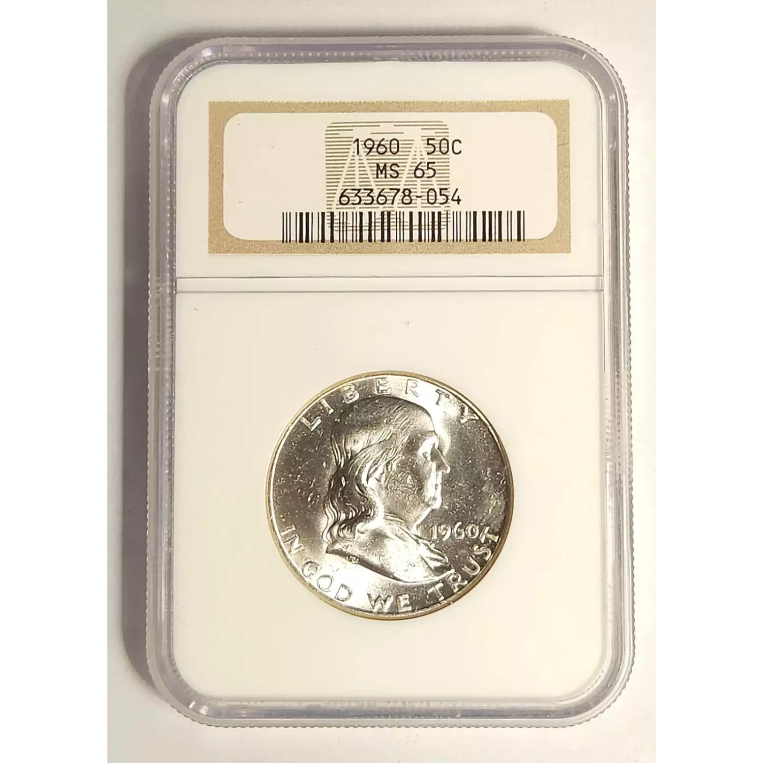 1960 Franklin Half Dollar NGC MS-65 - WHITE! - Bob Paul Rare Coins