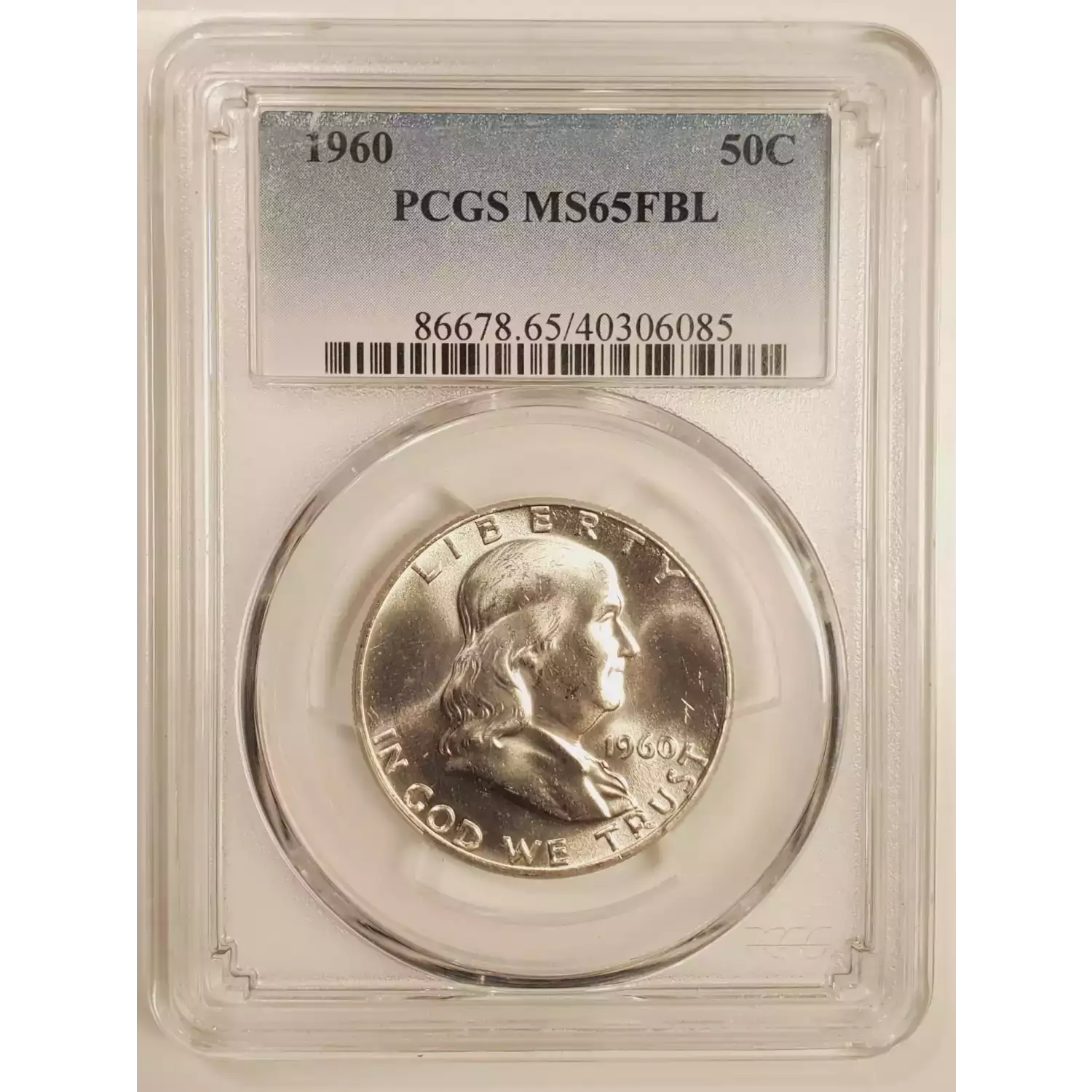 1960 Franklin Half Dollar PCGS MS-65 FBL - Bob Paul Rare Coins