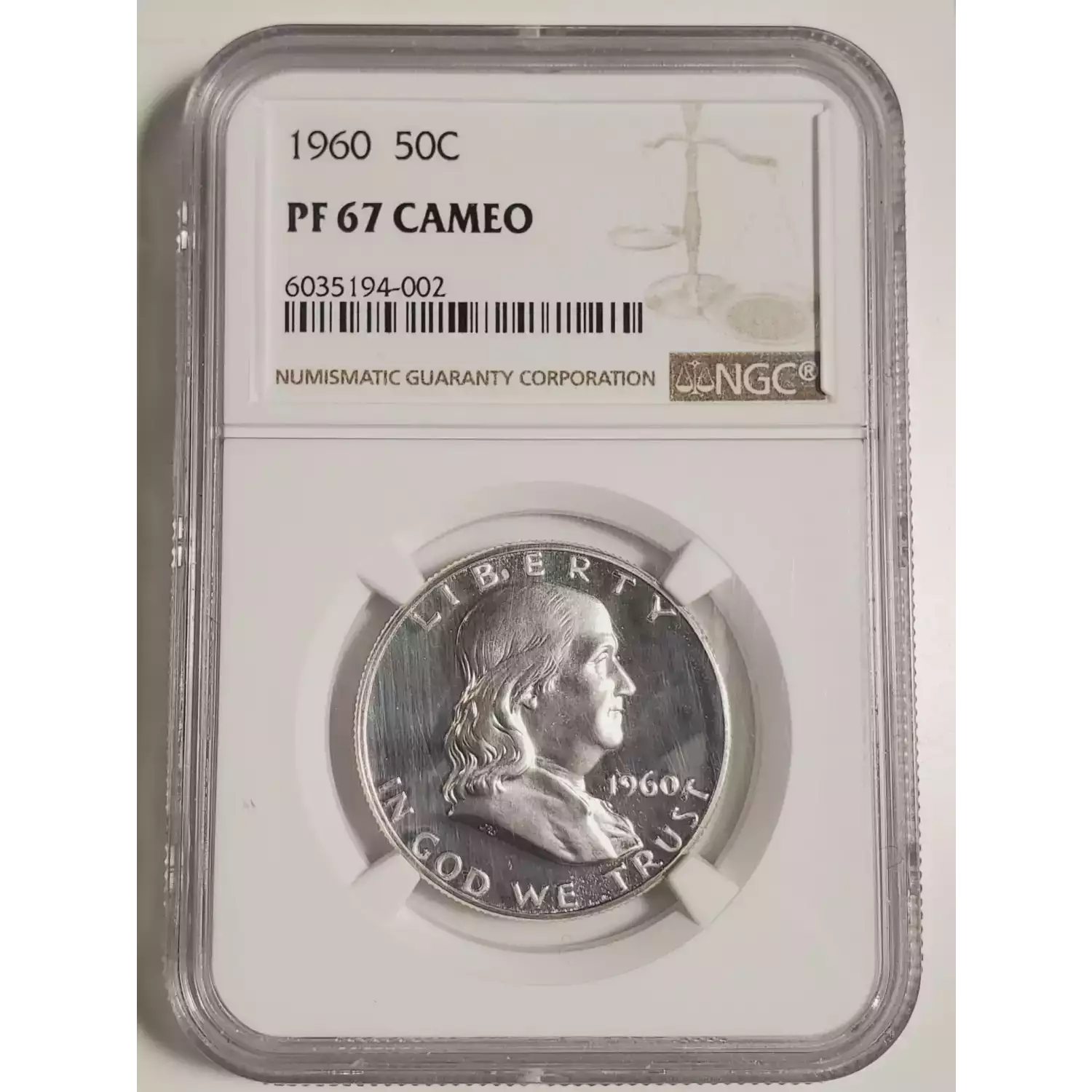 1960 Franklin Half Dollar NGC PF-67 CAMEO - Bob Paul Rare Coins