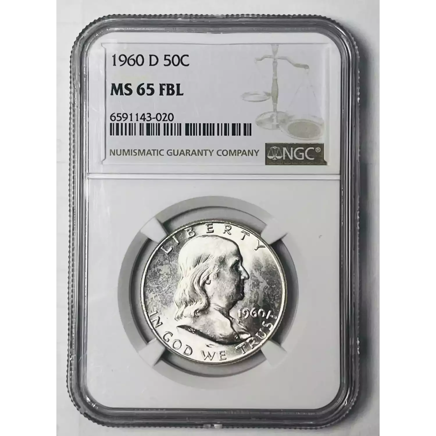 1960-D Franklin Half Dollar NGC MS-65 FBL - Bob Paul Rare Coins