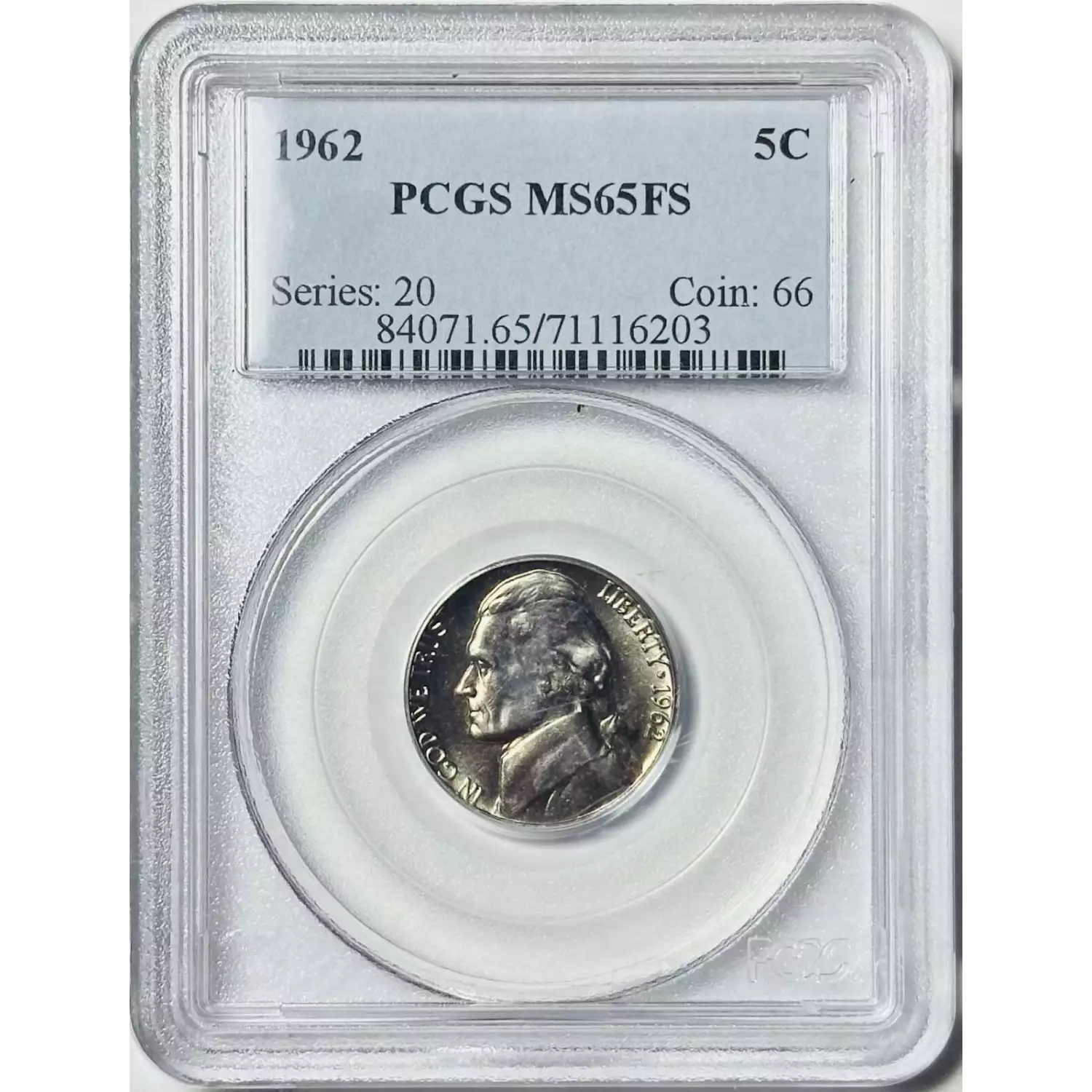 1962 Nickel Jefferson PCGS MS-65 FS - Bob Paul Rare Coins