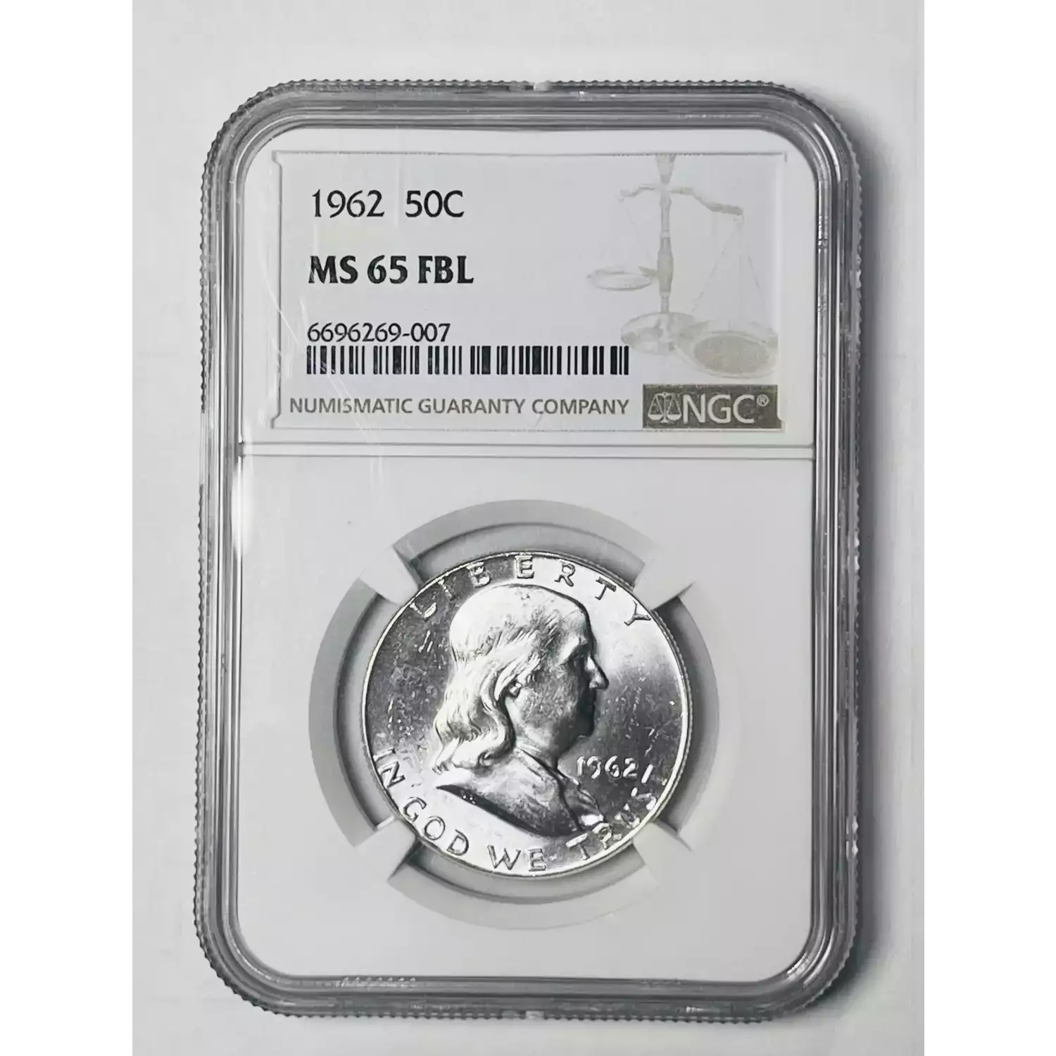 1962 Franklin Half Dollar NGC MS-65 FBL White! - Bob Paul Rare Coins