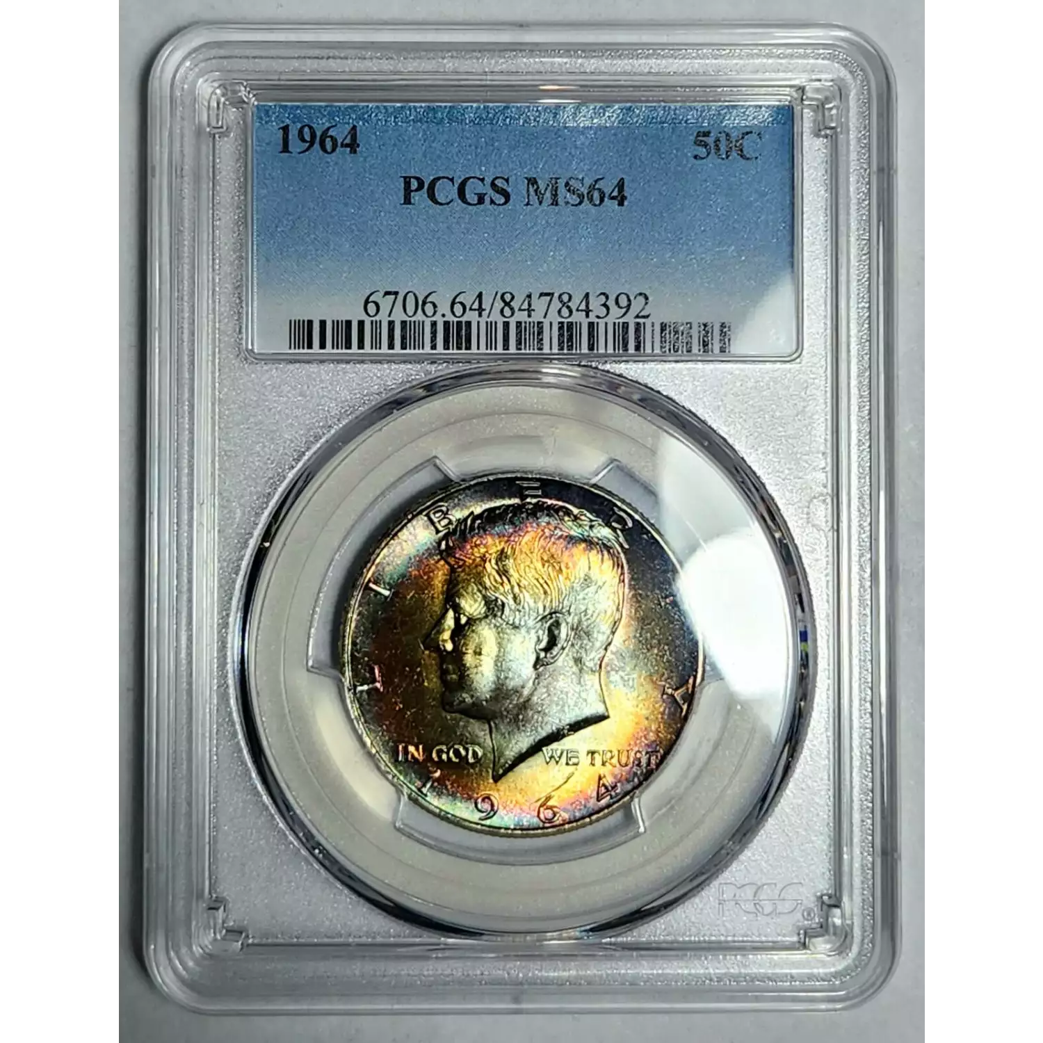 1964 Half Dollars Kennedy PCGS MS-64 - WOW COLOR - Bob Paul Rare Coins