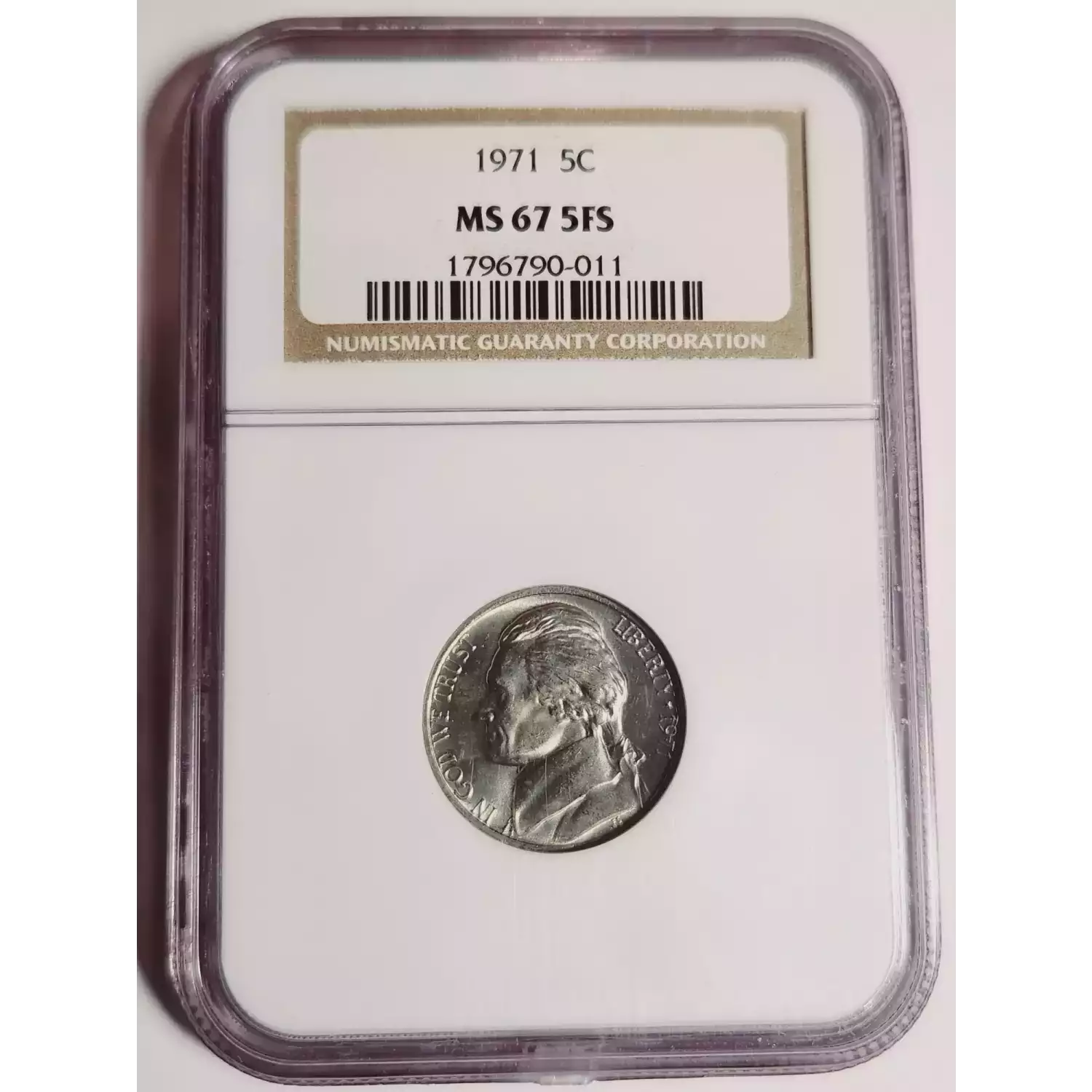 1971 Nickel Jefferson NGC MS-67 5FS - Bob Paul Rare Coins