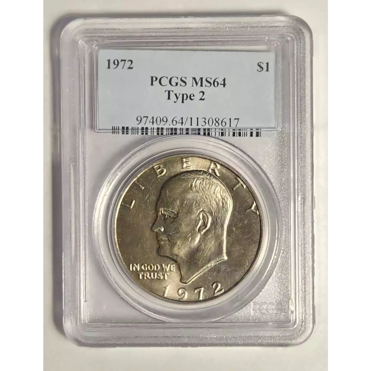 1972 Dollar Eisenhower Nickel - Copper PCGS MS-64 Type 2 - Bob Paul ...
