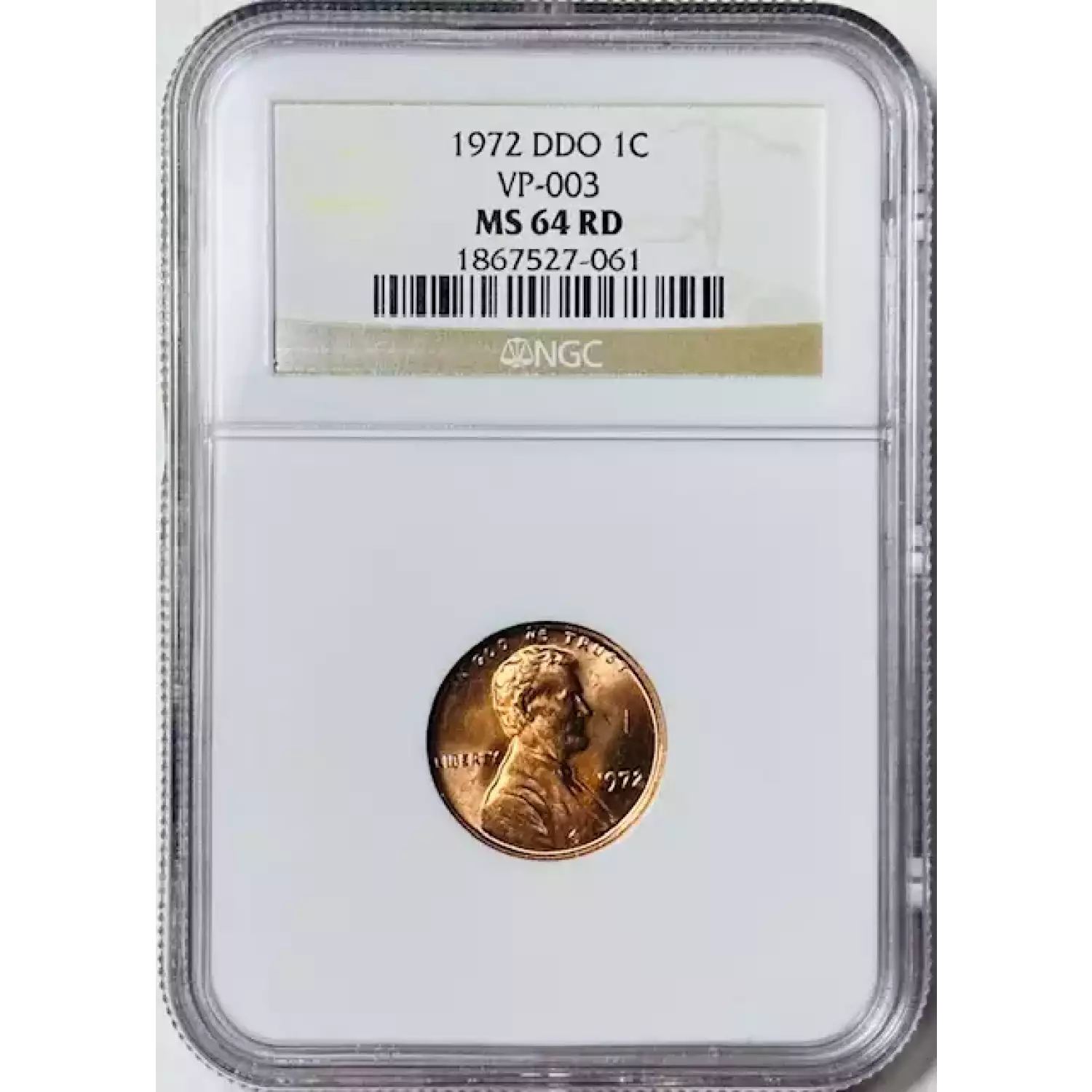 1972 Small Cents Lincoln, Memorial Reverse NGC MS-64 RD FS-103 Double ...