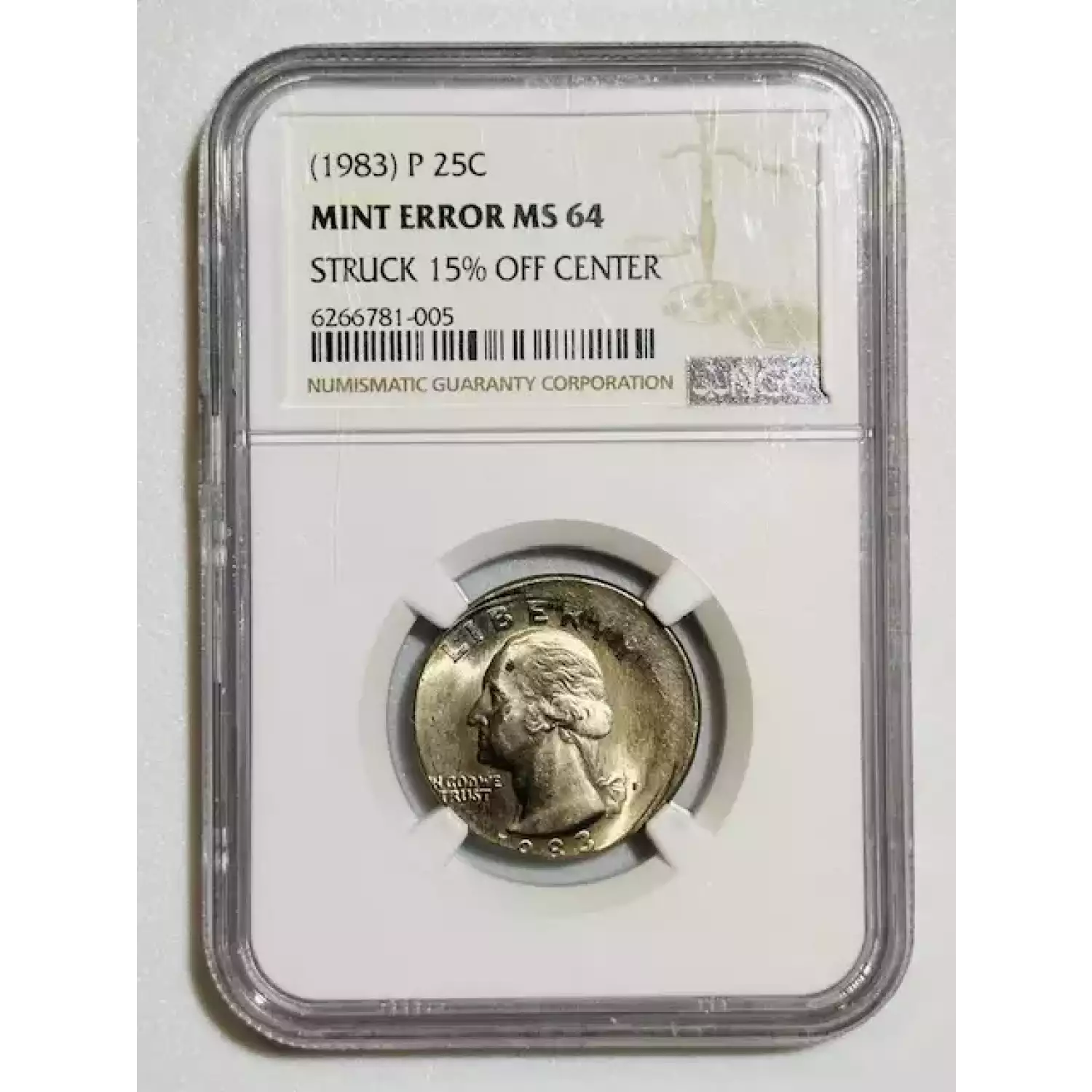 1983 Quarter Dollars Clad Coinage NGC MS-64 (1983) Struck 15% off ...