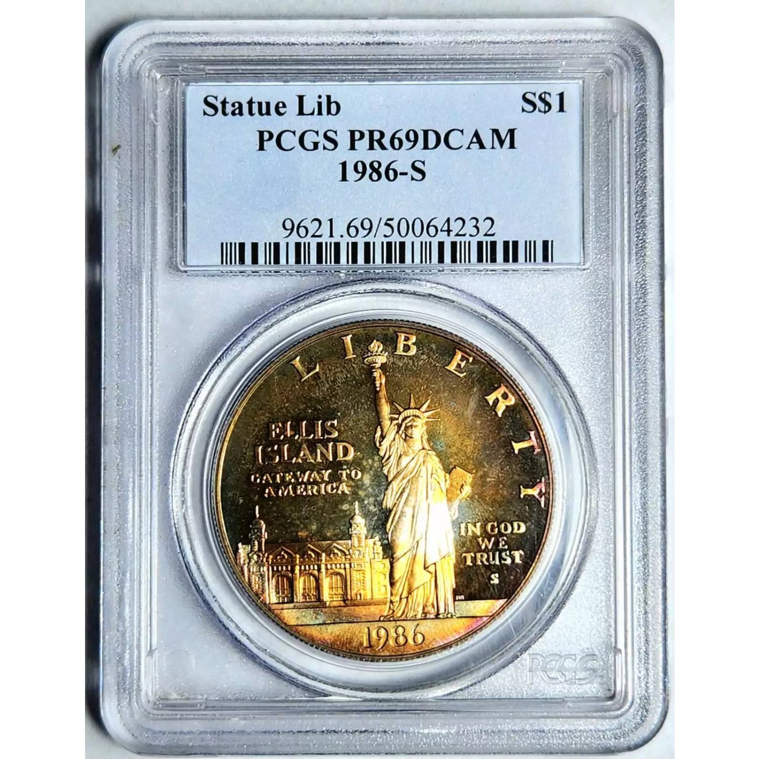 1986-S Modern Commemorative Statue of Liberty Centennial PCGS PR-69 ...