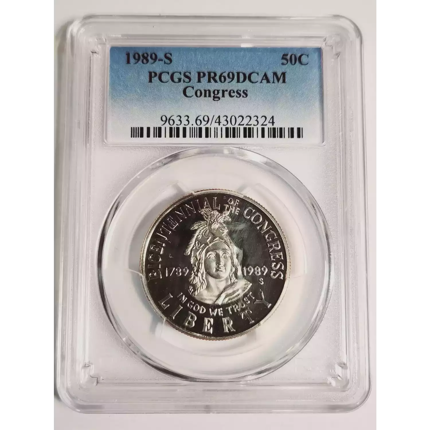 1989-S Congress Bicentennial Commemorative Clad Half Dollar PCGS PR-69 ...