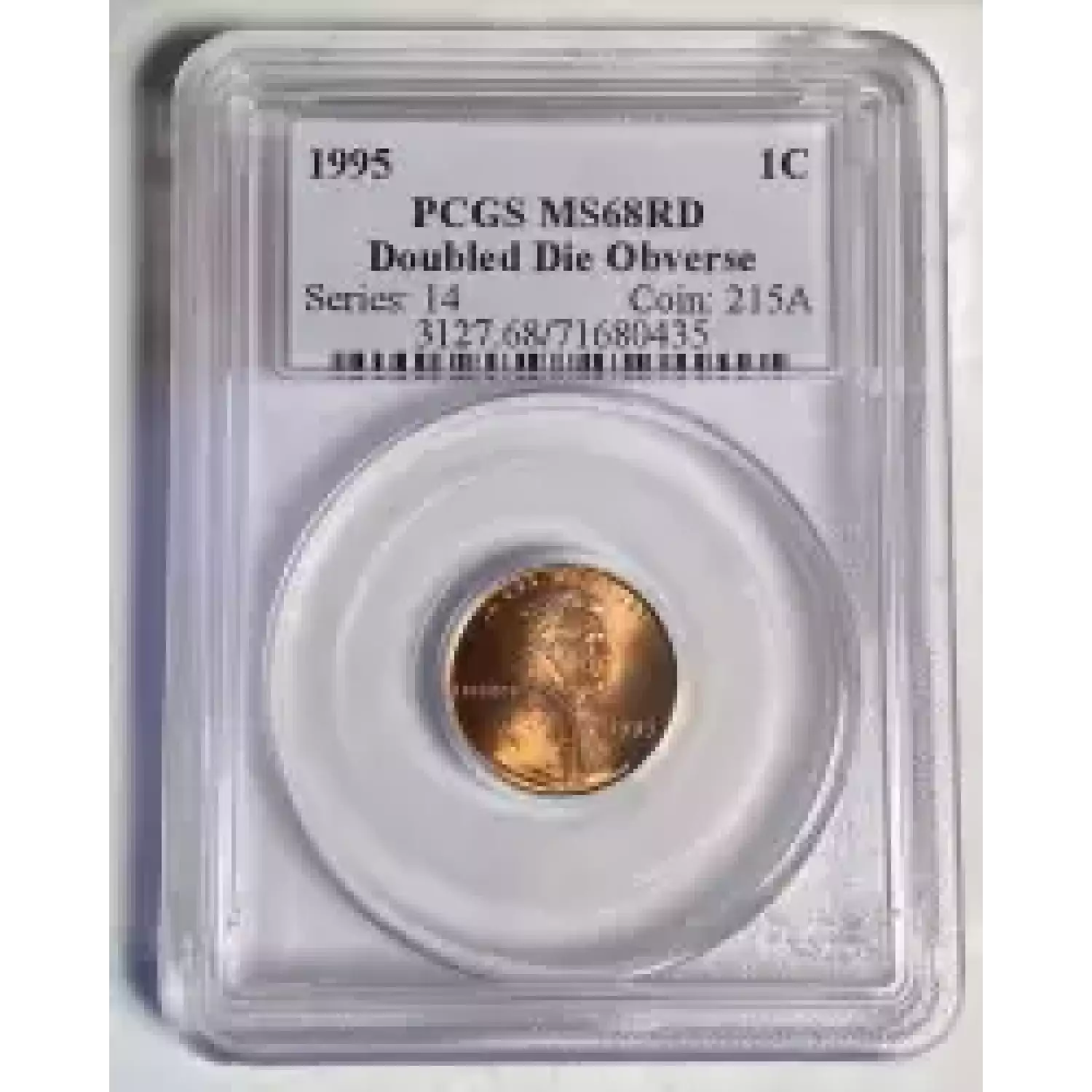1995 Small Cents Lincoln, Memorial Reverse PCGS MS-68 RD Doubled Die ...