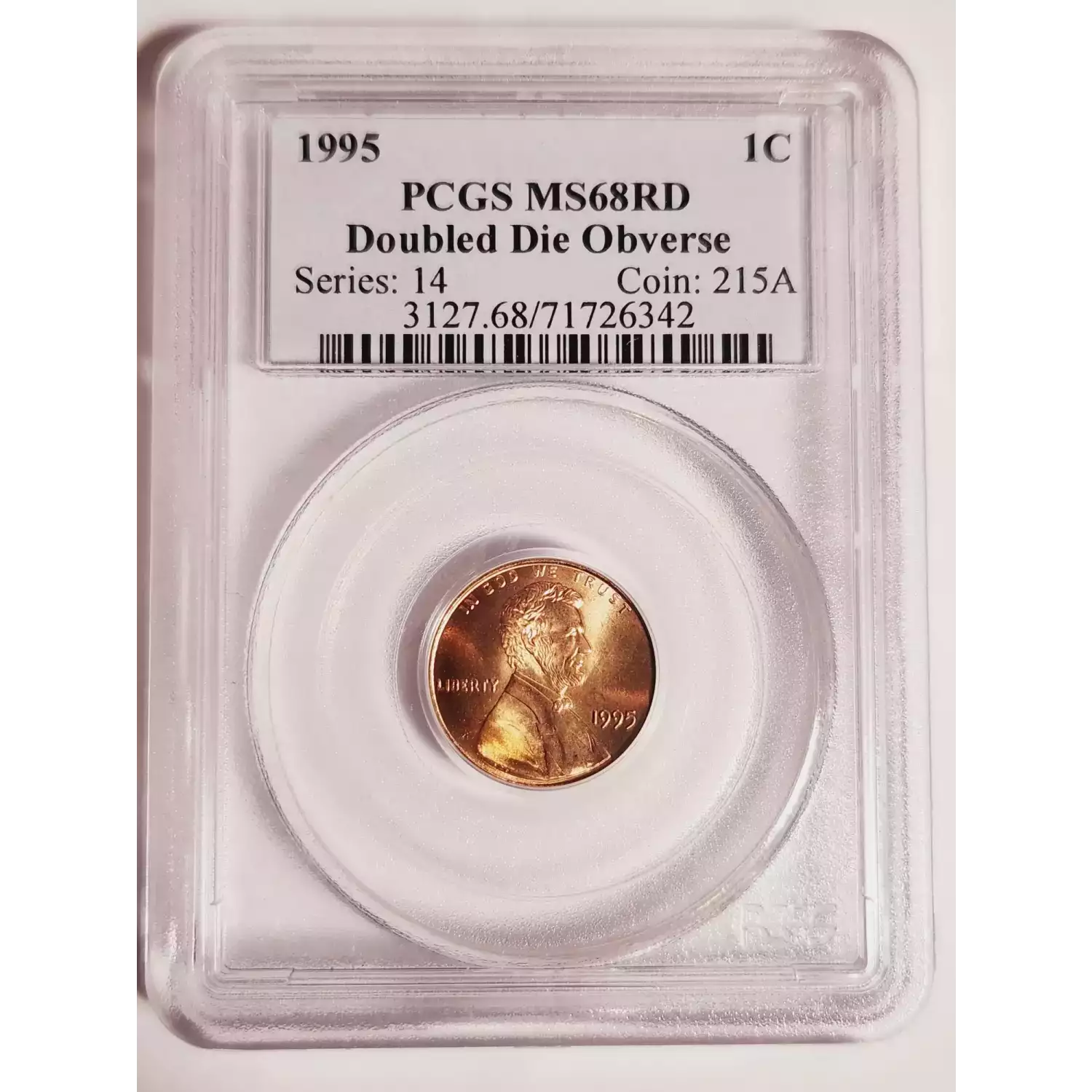 1995 Small Cents Lincoln, Memorial Reverse PCGS MS-68 RD Doubled Die ...