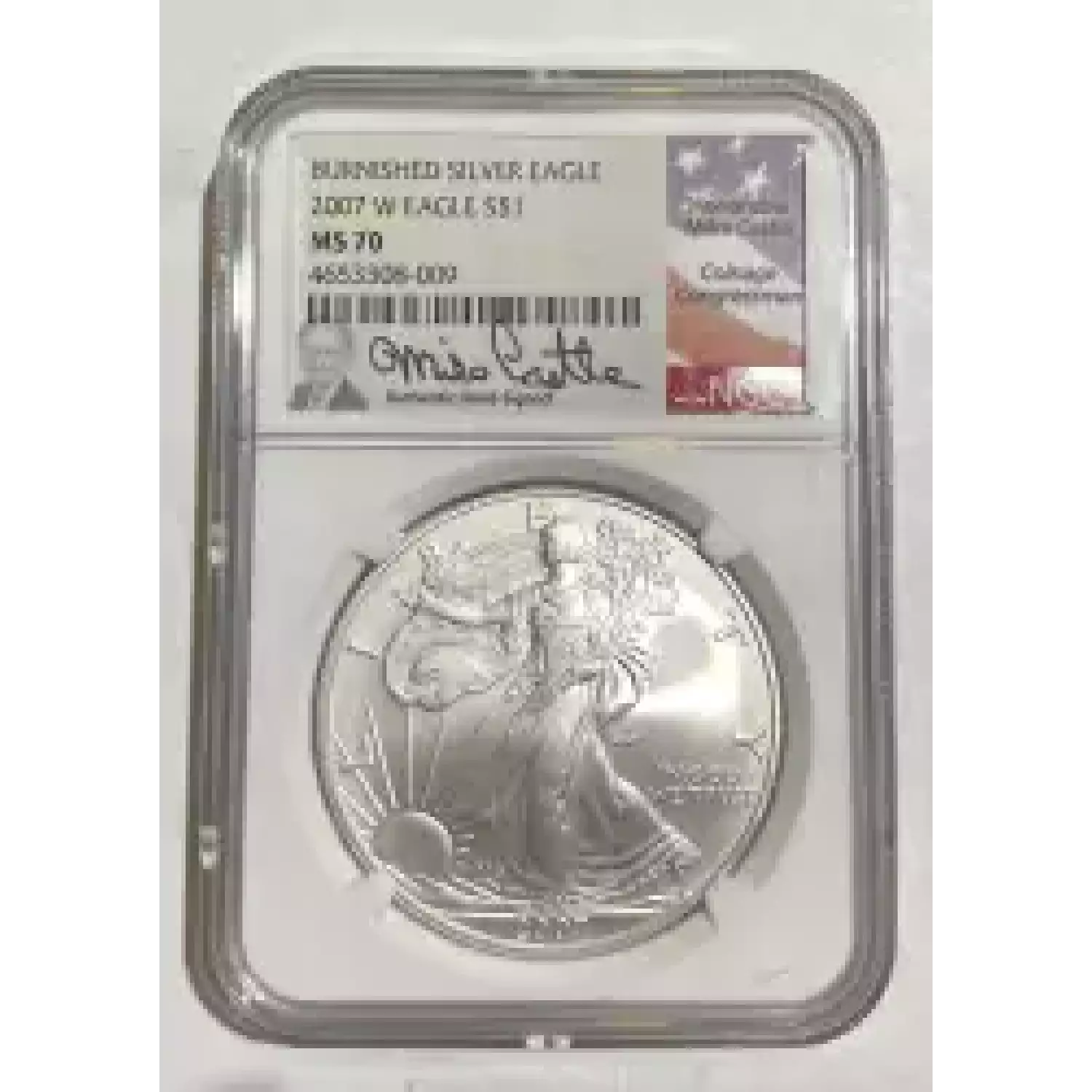 2007 Silver Eagles NGC MS-70 W BURNISHED SILVER EAGLE - Bob Paul Rare Coins