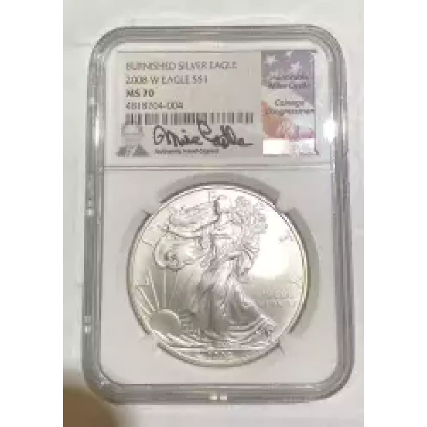 2008 Silver Eagles NGC MS-70 W BURNISHED SILVER EAGLE - Bob Paul Rare Coins