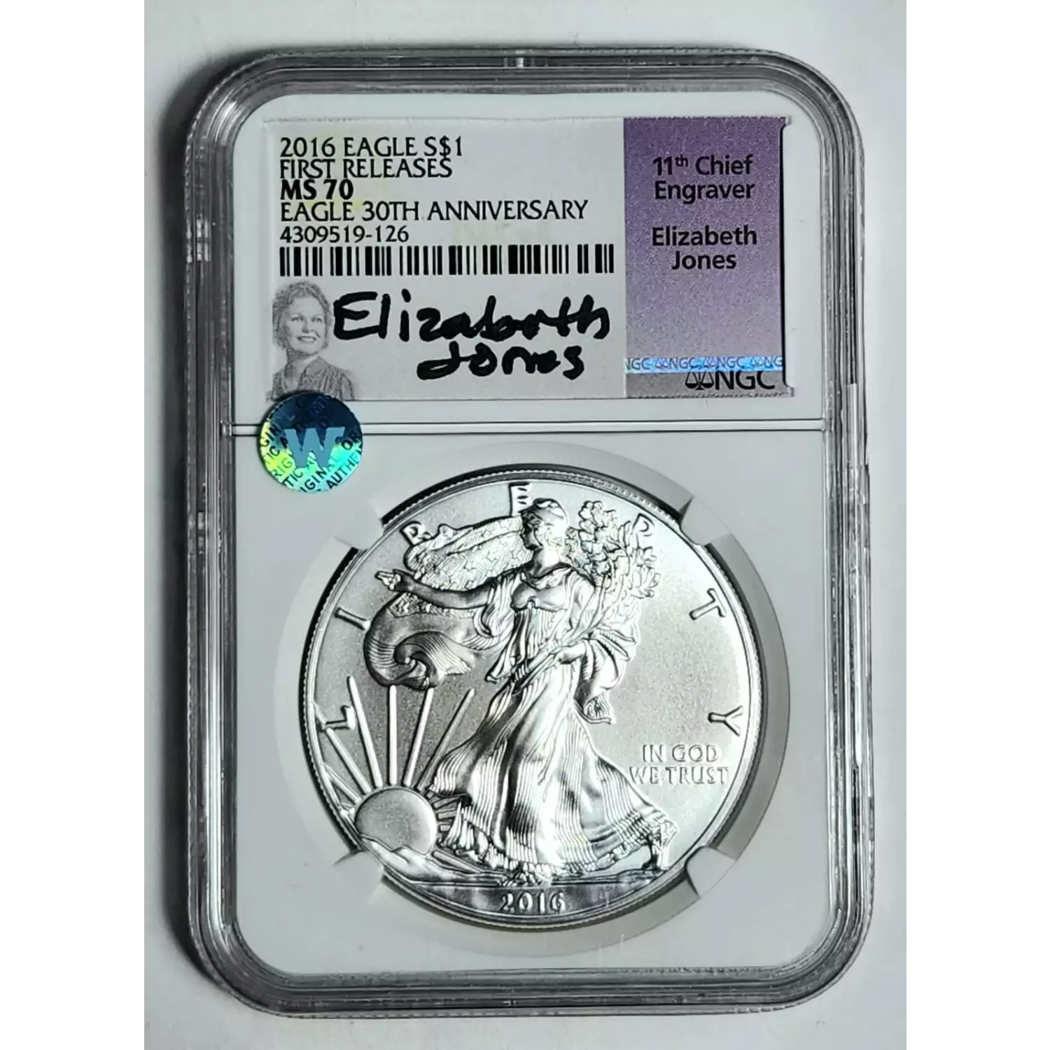 2016 Silver Eagles NGC MS-70 FIRST RELEASES - ELIZABETH JONES - 30TH ...