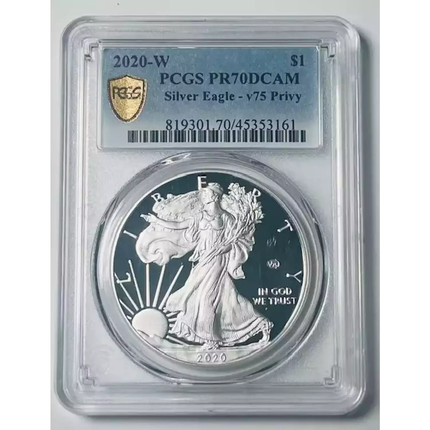 2020-W Eagle PCGS PR-70 DCAM Silver Eagle - v75 Privy - Bob Paul Rare Coins