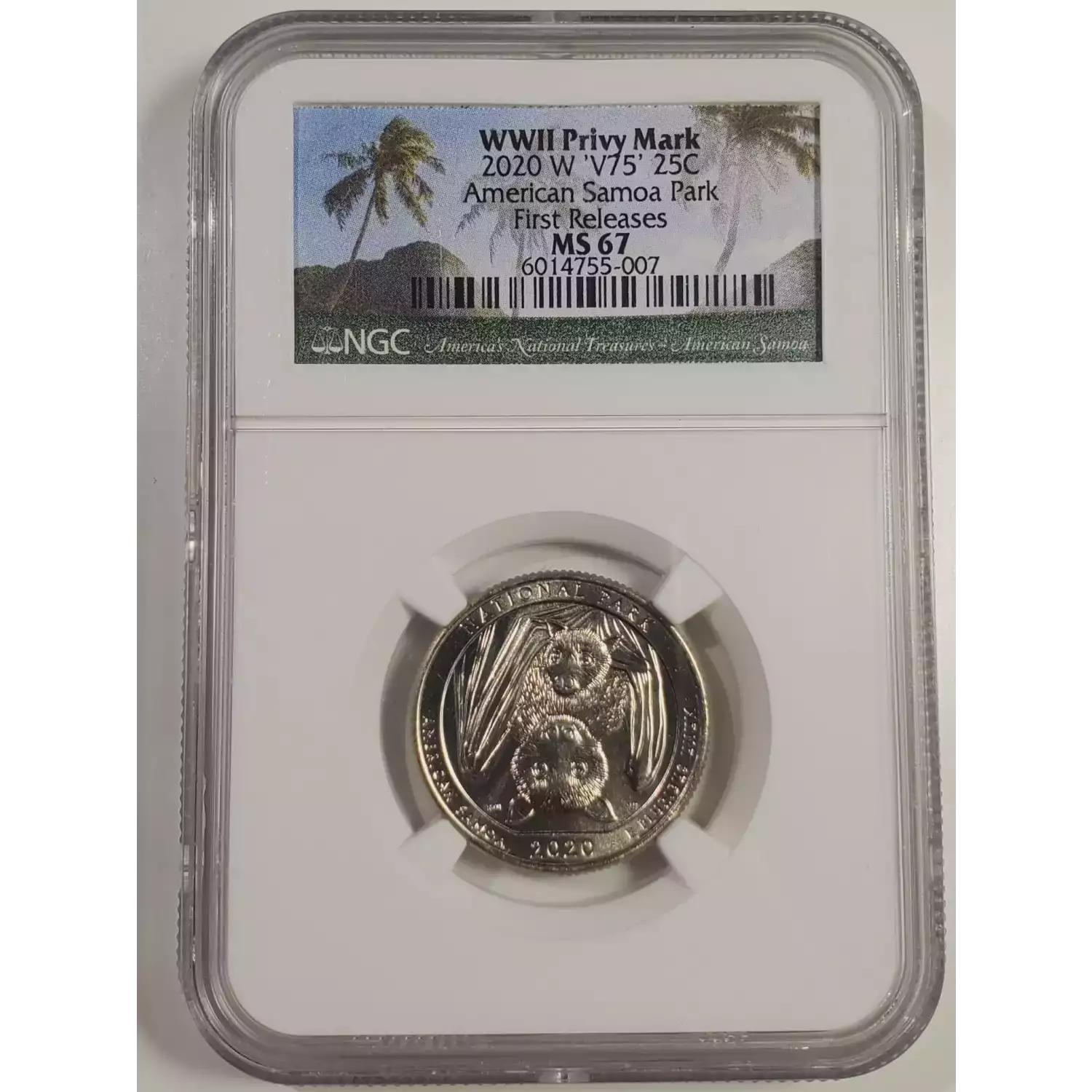 2020 ATB Quarter - War in the Pacific Historical Park NGC MS-67 W 'V75 ...