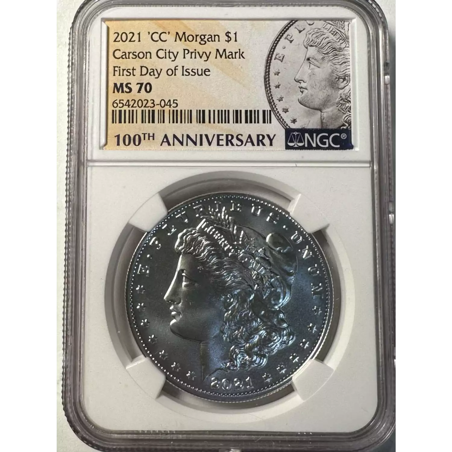 2021-CC Morgan Silver Dollar NGC MS-70 'CC' Carson City Privy Mark ...