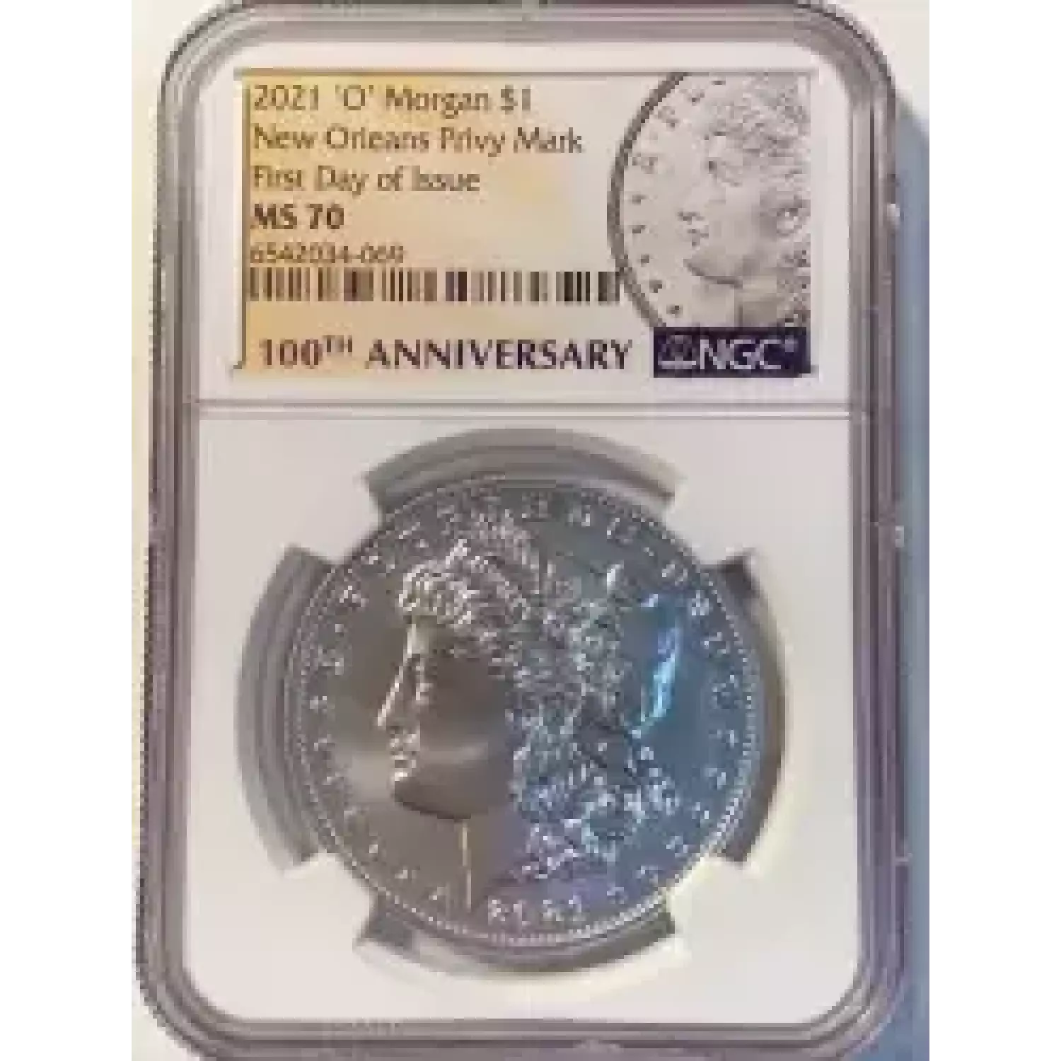 2021-O Morgan Silver Dollar NGC MS-70 'O' New Orleans Privy Mark First ...