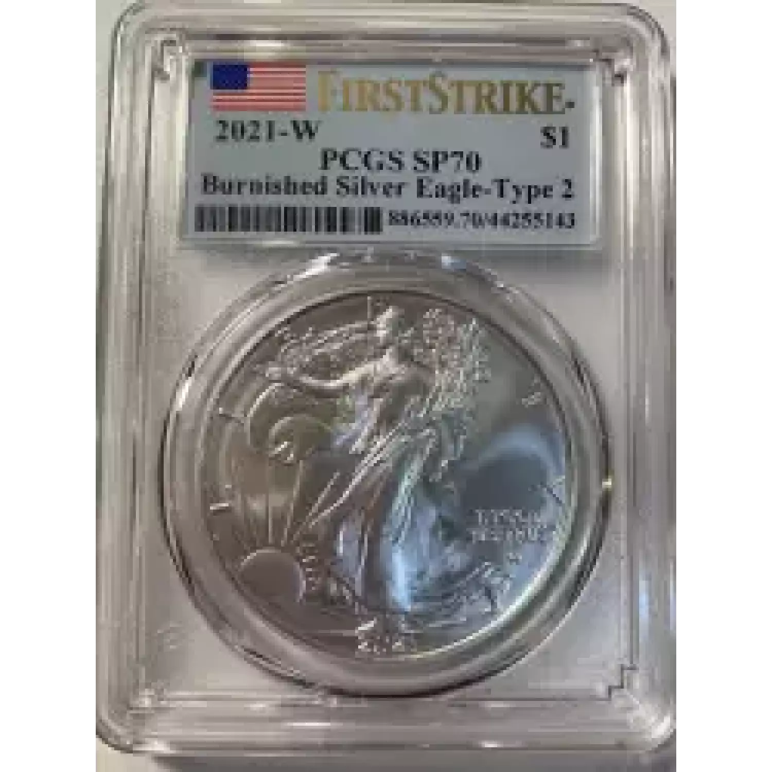 2021-W Silver Eagles PCGS SP-70 Burnished Silver Eagle-Type 2 First Strike - Bob Paul Rare Coins