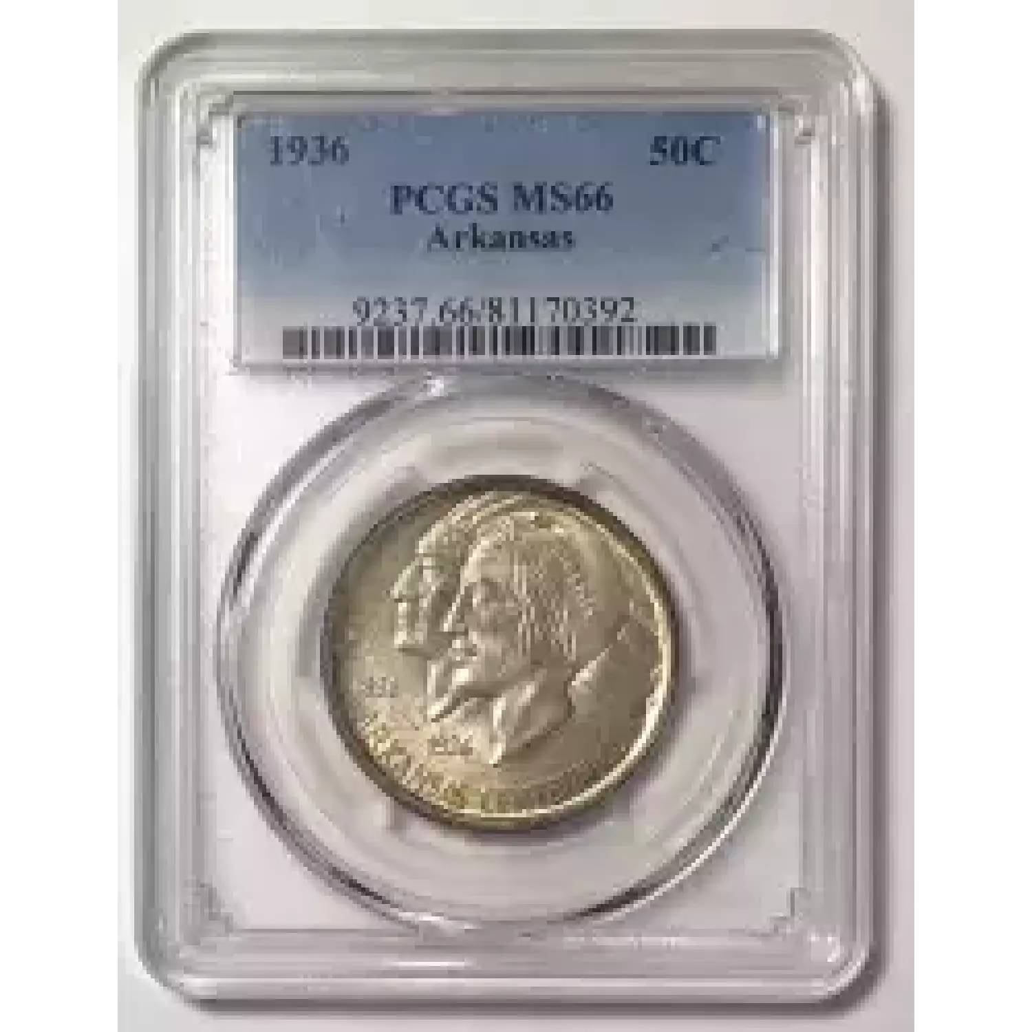 1936-S Classic Commemorative Arkansas Centennial PCGS MS-66 Arkansas ...