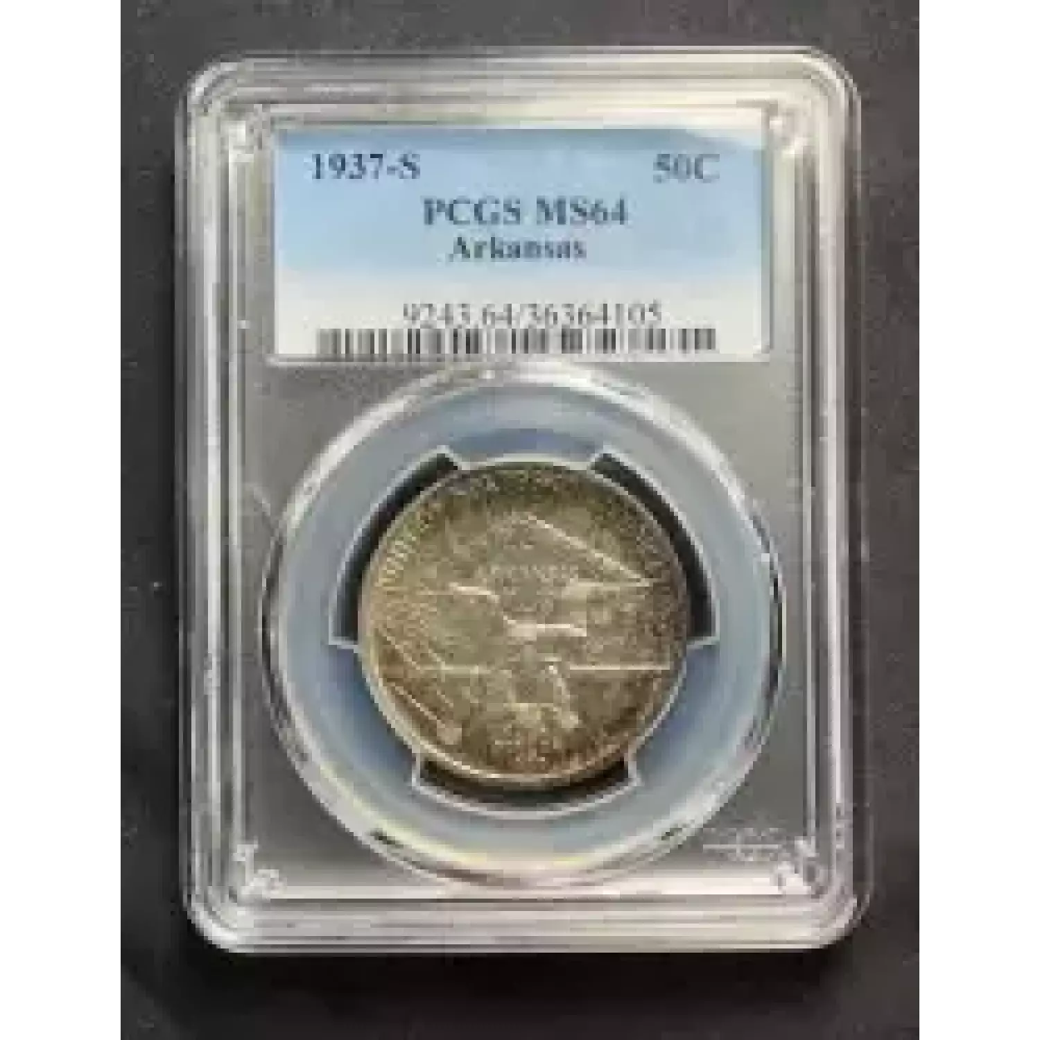 1937-S Classic Commemorative Arkansas Centennial PCGS MS-64 Arkansas ...