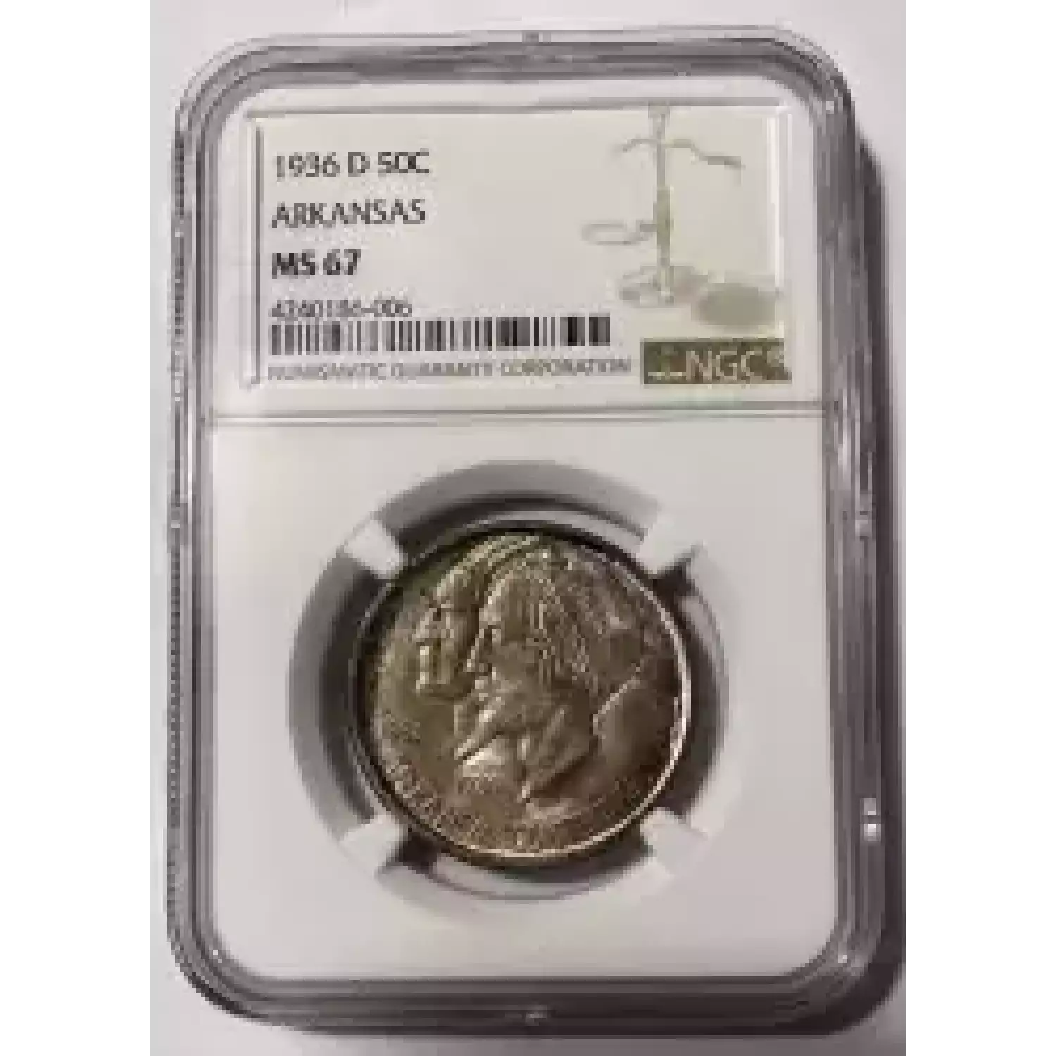 1936-D Classic Commemorative Arkansas Centennial NGC MS-67 ARKANSAS ...