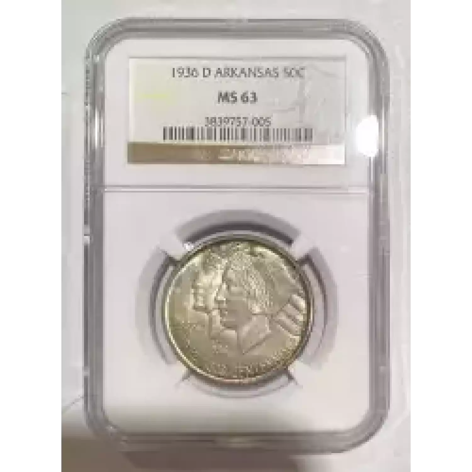 1936-D Classic Commemorative Arkansas Centennial NGC MS-63 ARKANSAS ...