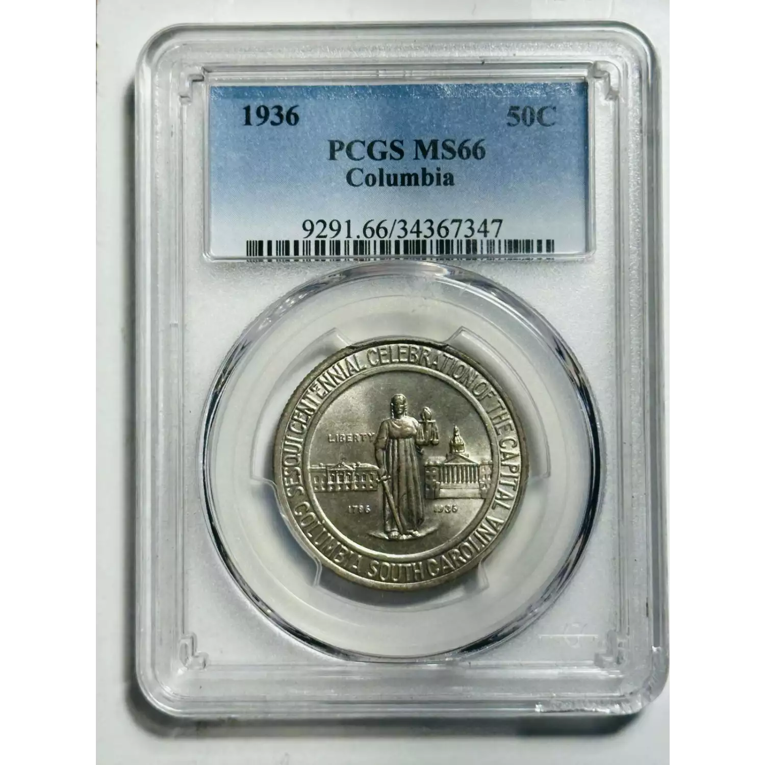 1936 Classic Commemorative Columbia, South Carolina, Sesquicentennial ...