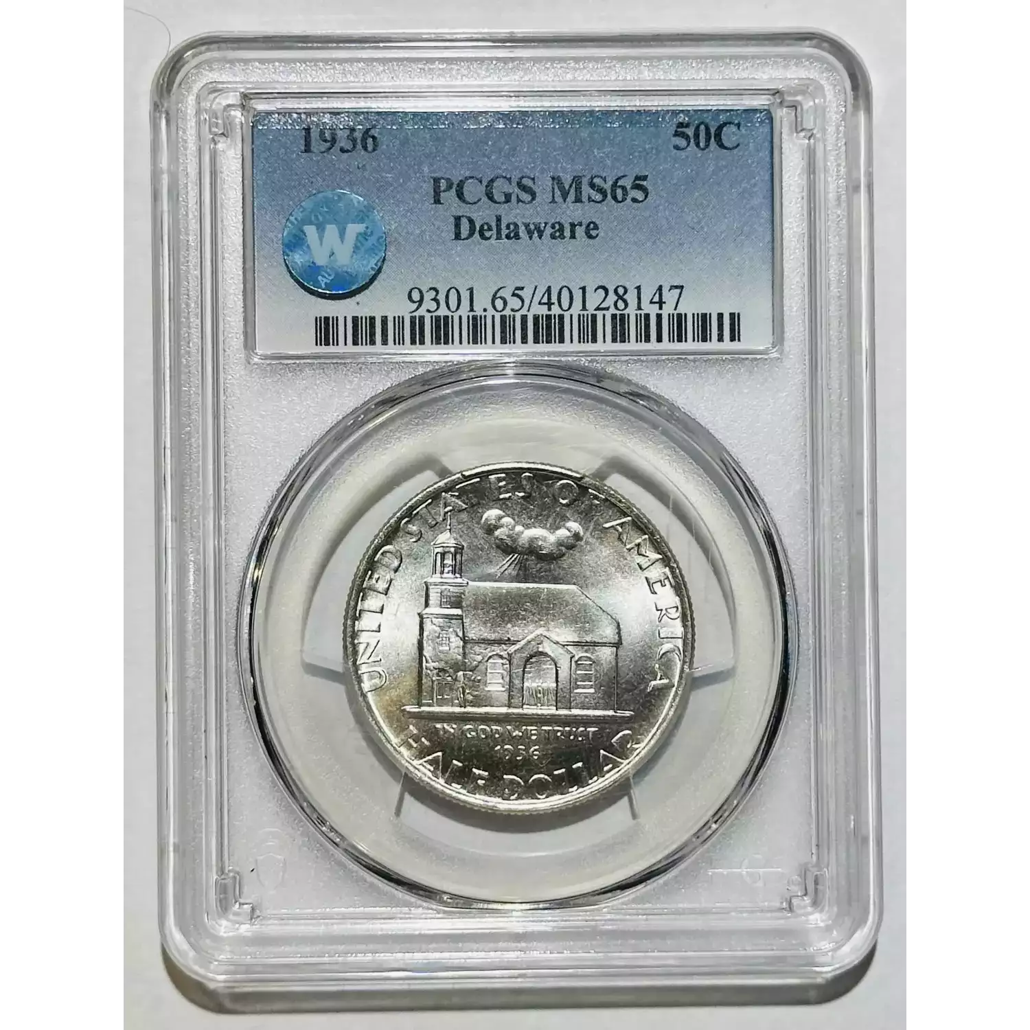 1936 Classic Commemorative Delaware Tercentenary PCGS MS-65 Delaware ...